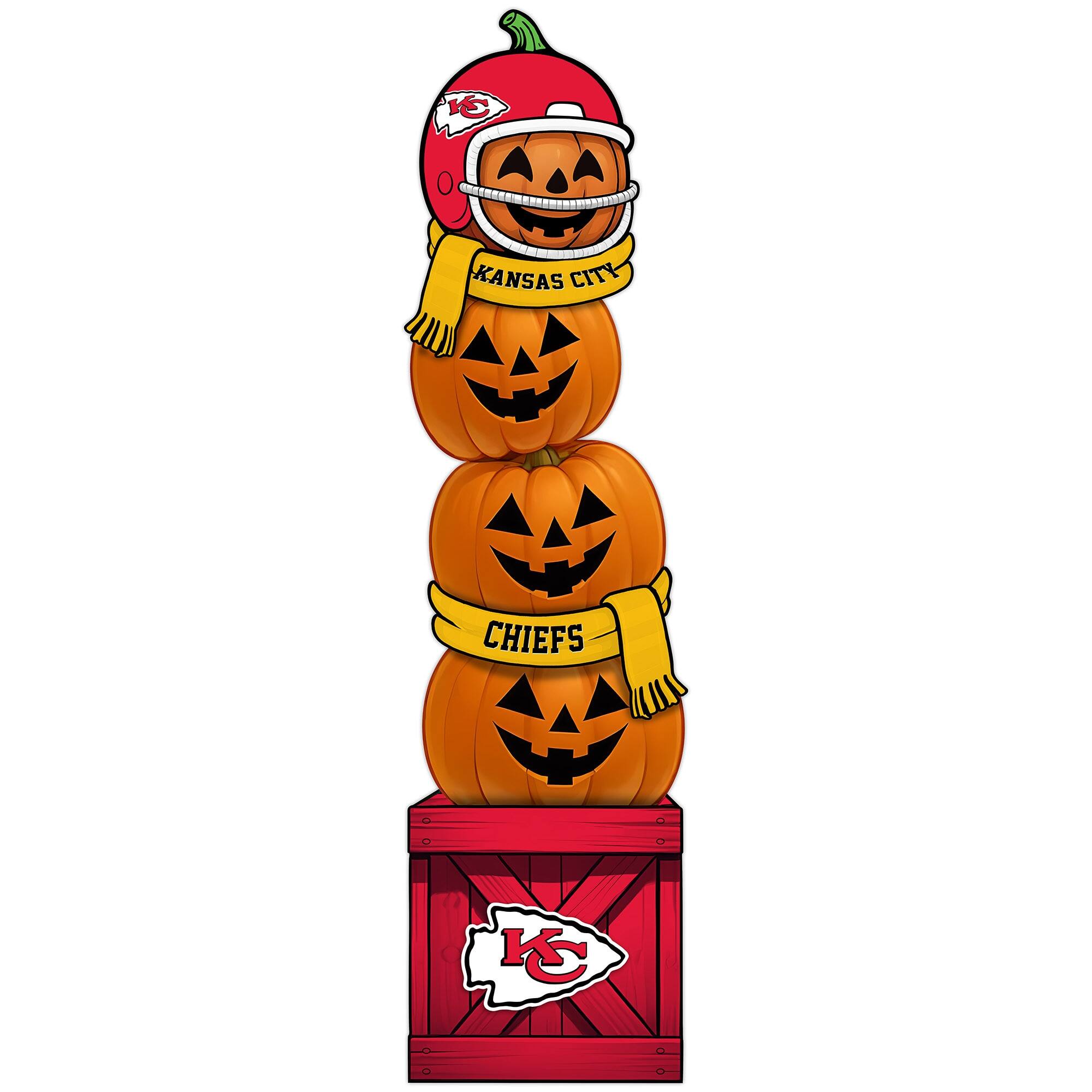 Fan Creations Kansas City Chiefs 31" Stacked Pumpkin Leaner Multicolor ...