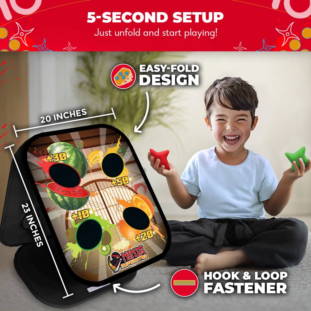 Swooc Games Ninja Superstar 2 in 1 Corn Hole Games for Kids 5 Second ...