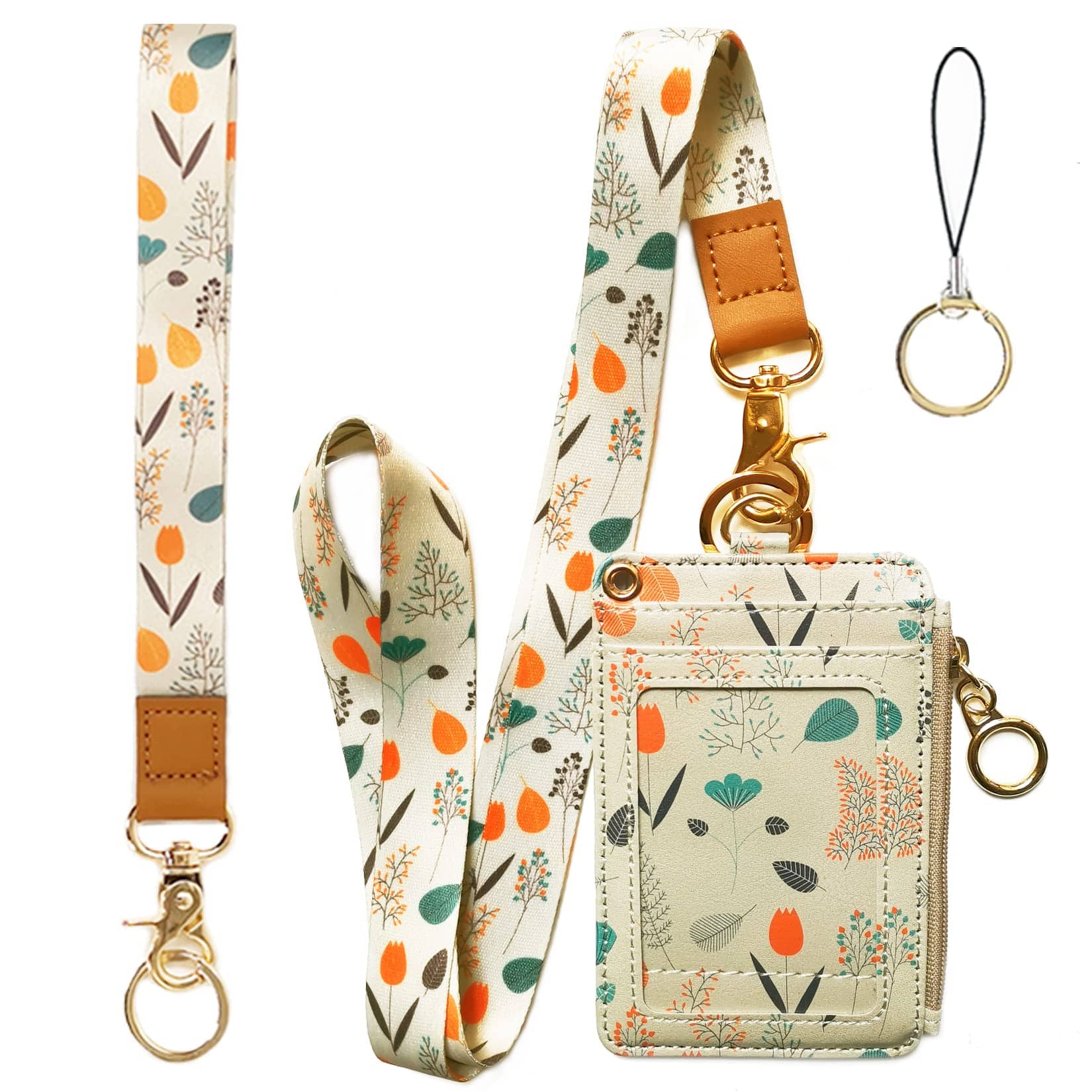 Jadie Link - Aesthetic Lanyard Holder Women Floral Badge Neck Card ...