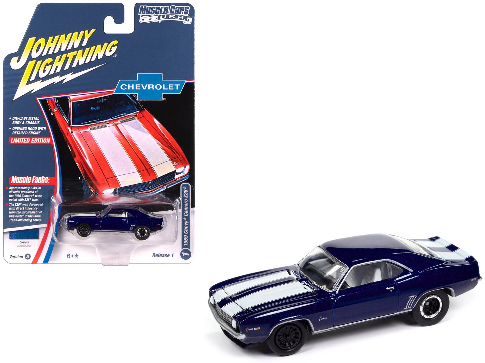 Johnny Lightning 1969 Chevrolet Camaro Z28 Stripes and Interior "Muscle ...