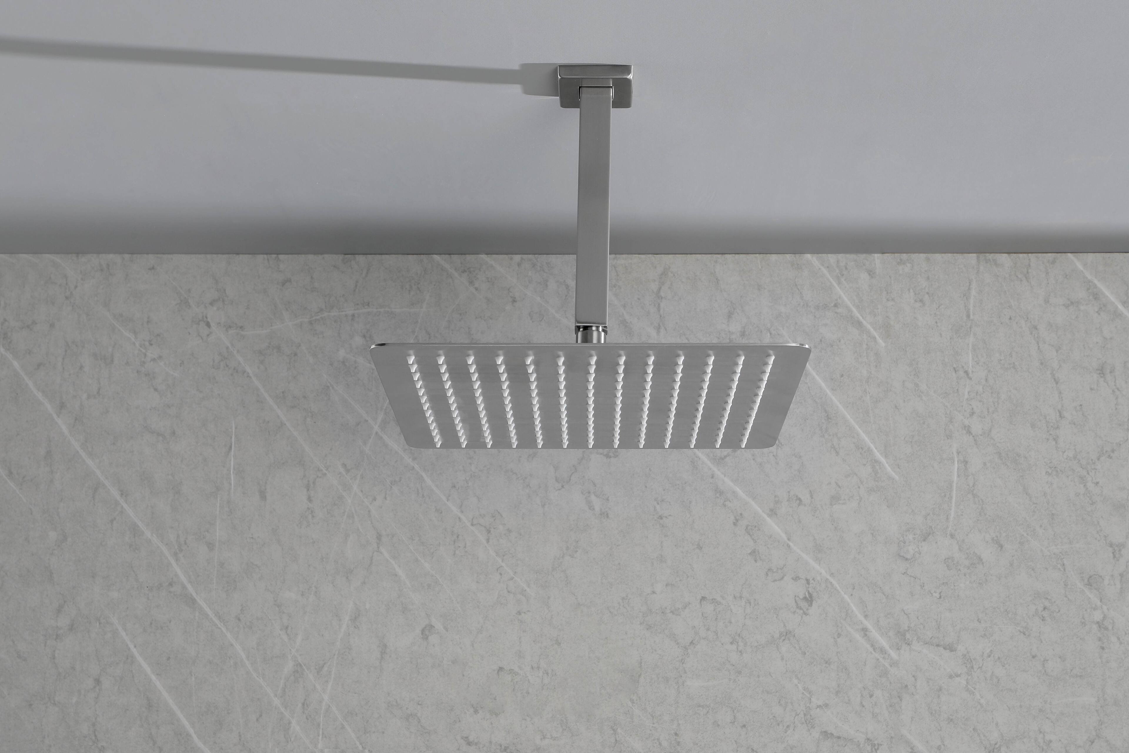 APRILSOUL Rain Shower Head High Pressure Rainfall Water Saving Brushed ...