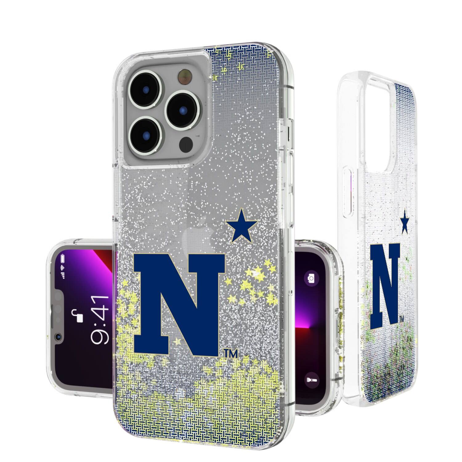 Keyscaper NCAA Navy Midshipmen Linen Logo iPhone Glitter Case 16 Pro ...