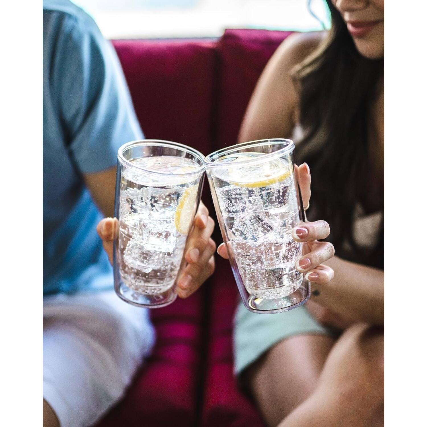 PARKER SLATER 4 pack 16oz double wall insulated tumblers, travel cups keep drinks hot or cold ...