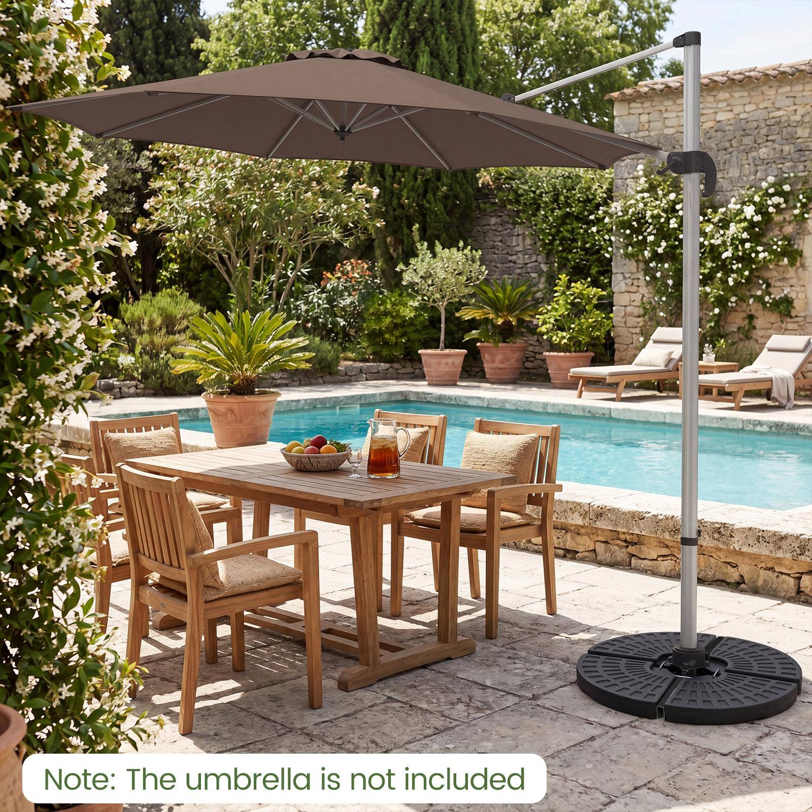 Costway 4 Plate Patio Offset Umbrella Base Stand Weights Sand/Water ...