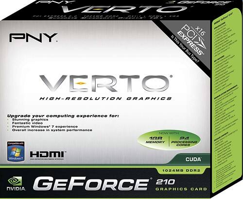 Best Buy: PNY GeForce 210 1GB DDR2 PCI Express 2.0 Graphics Card VCGG2101XPB