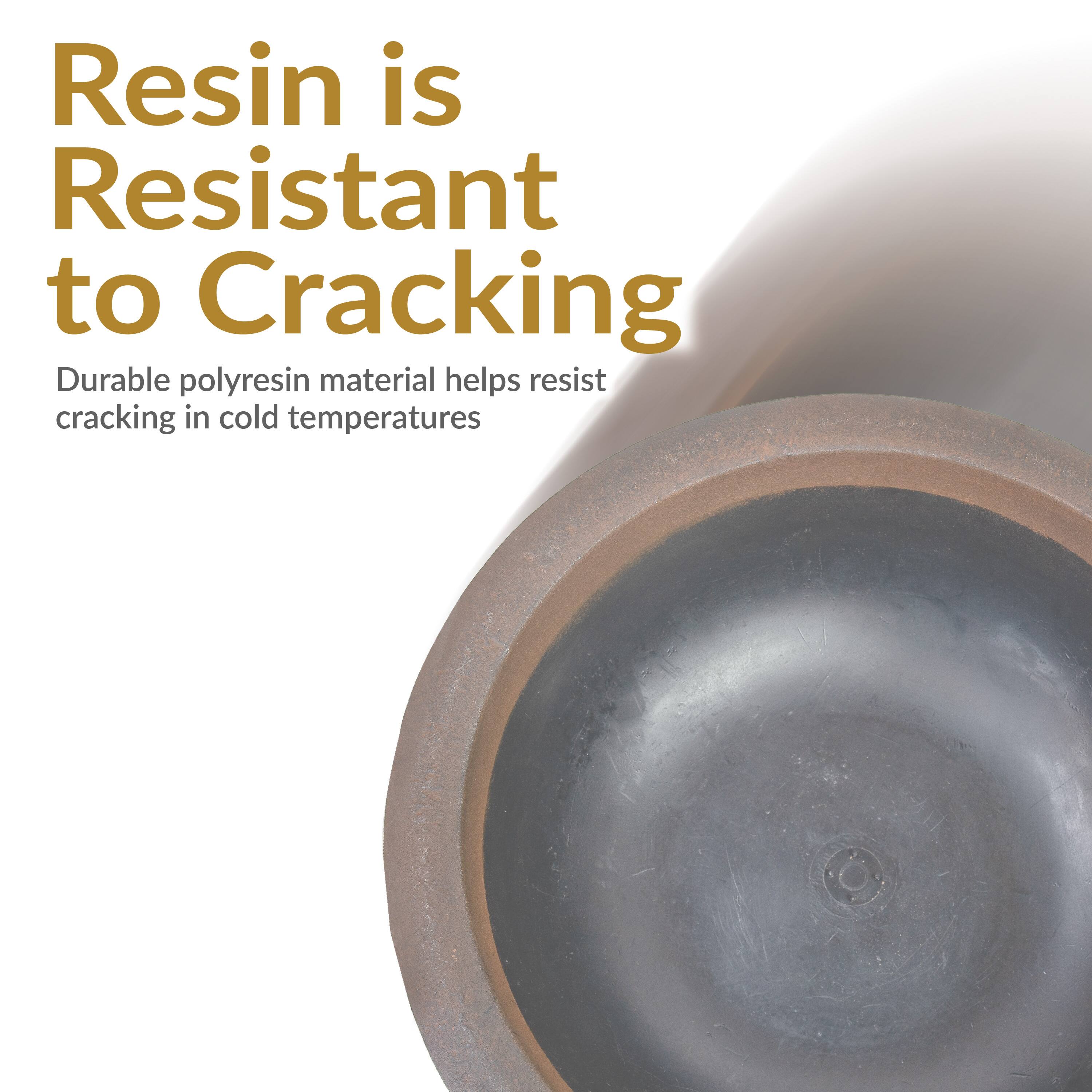 Sunnydaze 20.75 in Percival Round Polyresin Outdoor Planter 4pk Rust DG ...