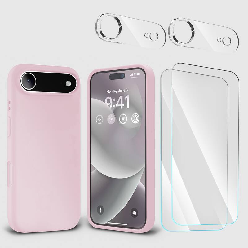 Entronix 5 in 1 Bundle for iPhone 17 Air Liquid Silicone Case with ...