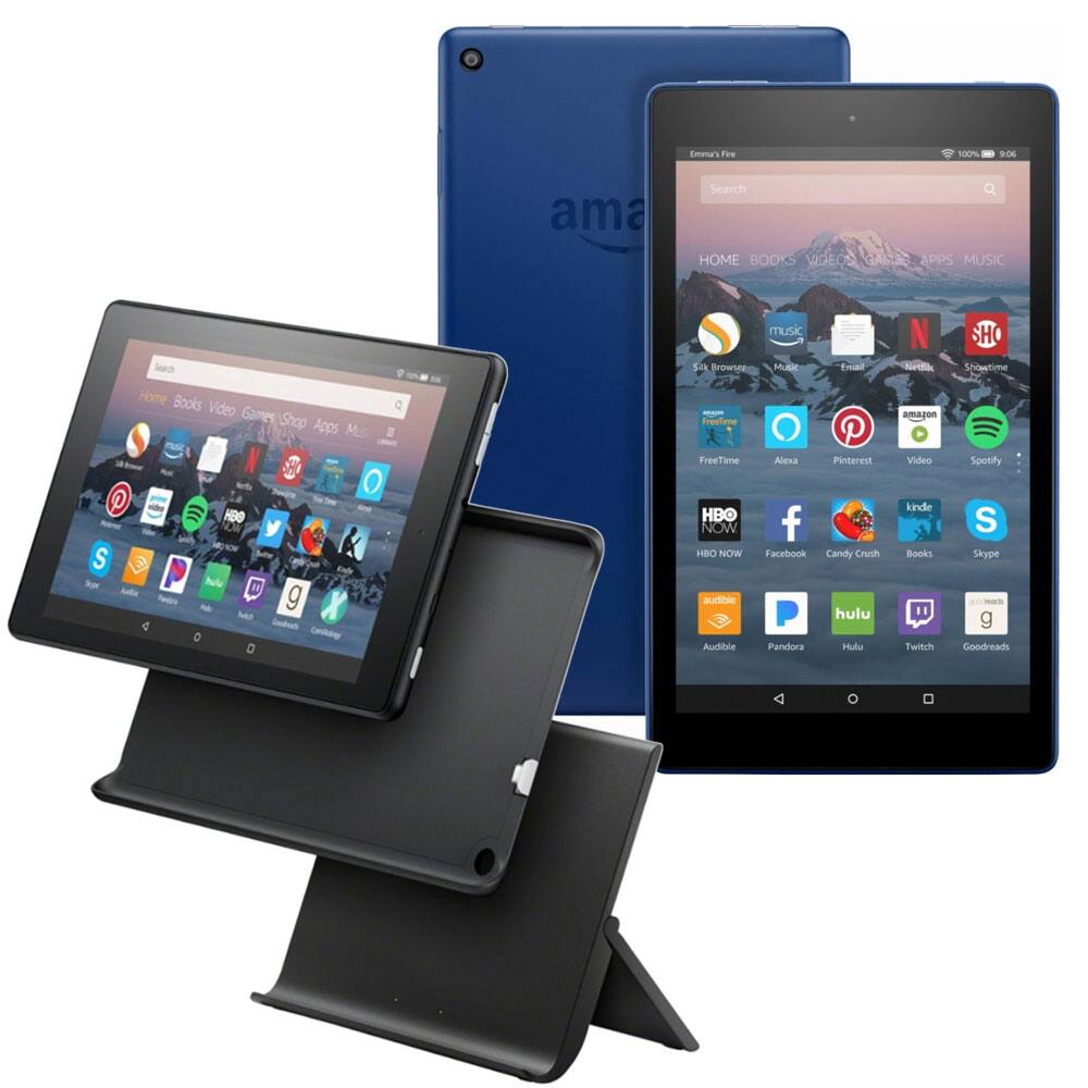 Best Buy: Fire HD 8" 16GB Marine Blue Tablet & Show Mode Charging Dock