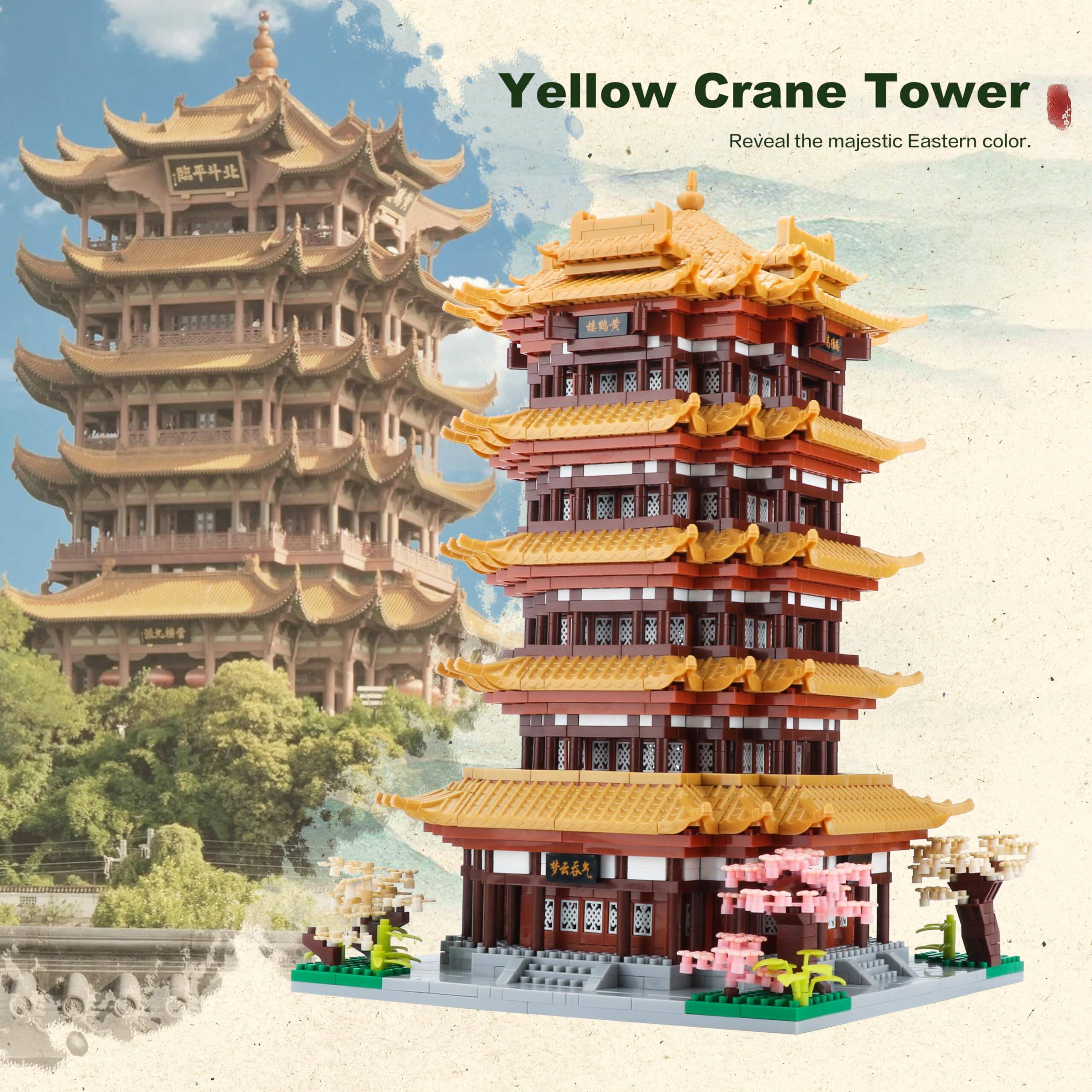 EZTW1 Ancient Architecture Building Blocks Set Crane Tower Mini Kit For ...
