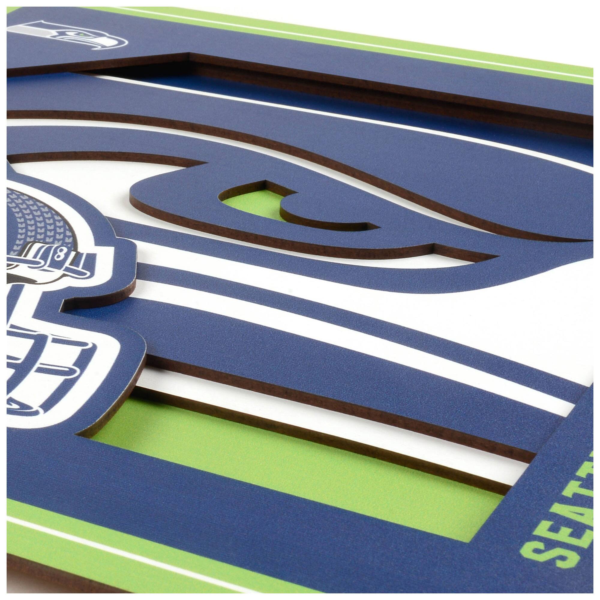 YouTheFan Seattle Seahawks 12'' x 12'' 3D Logo Wall Art Multicolor ...