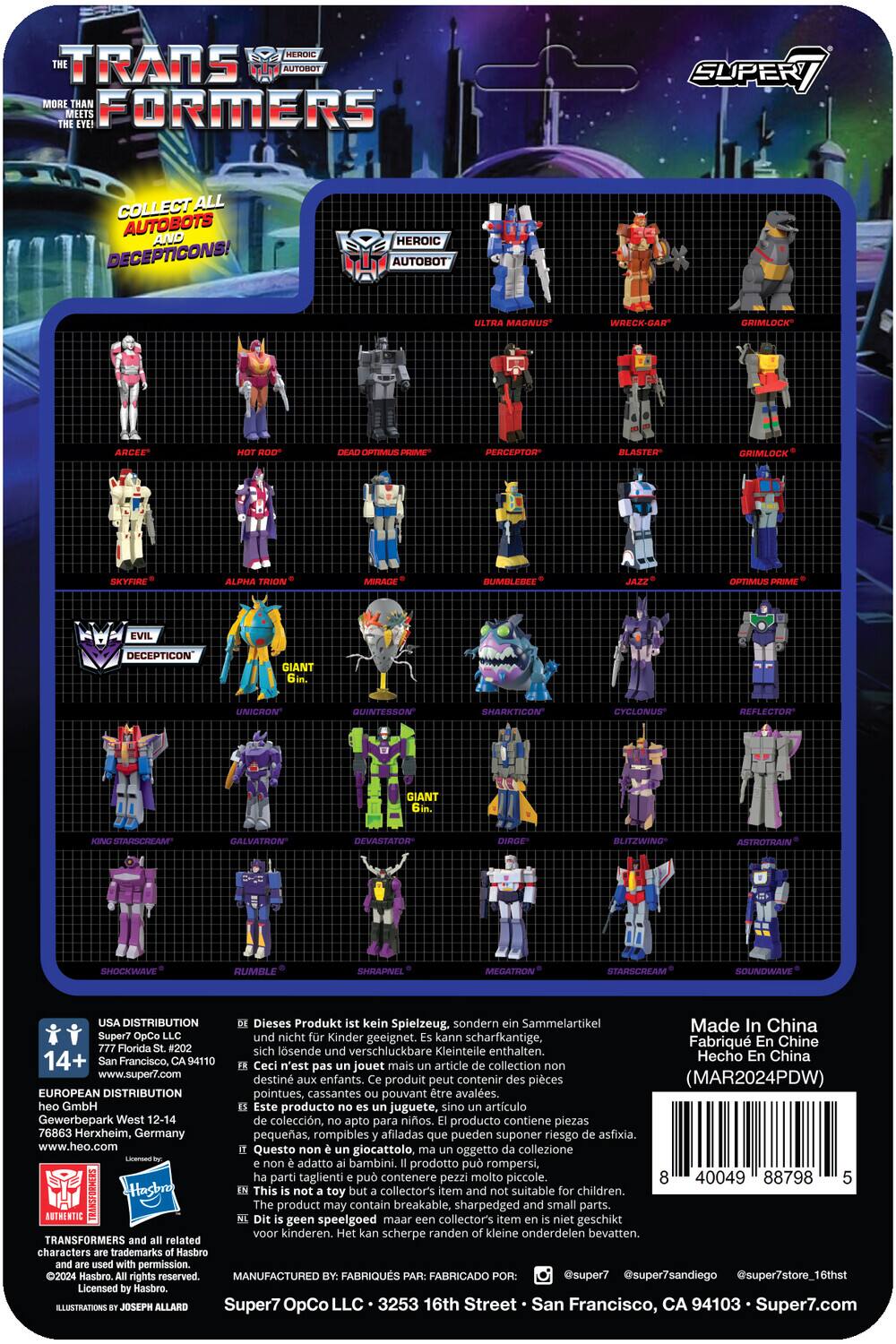 Super7 Transformers Reaction Figures Wv8 Grimlock (Metallic ...