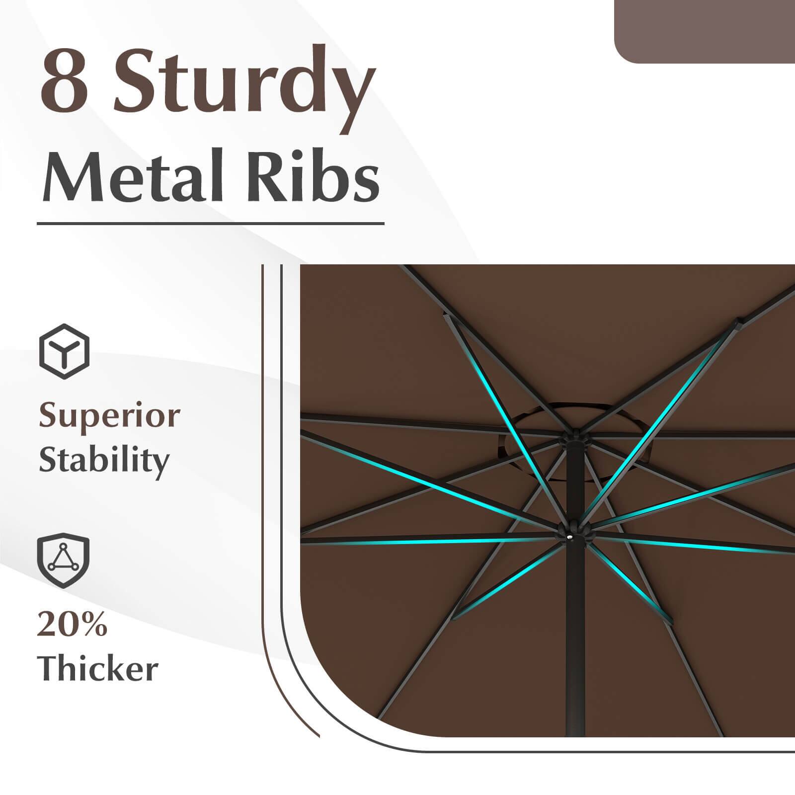 Costway 12 FT Patio Umbrella Outdoor Market Umbrella with Crank Handle ...