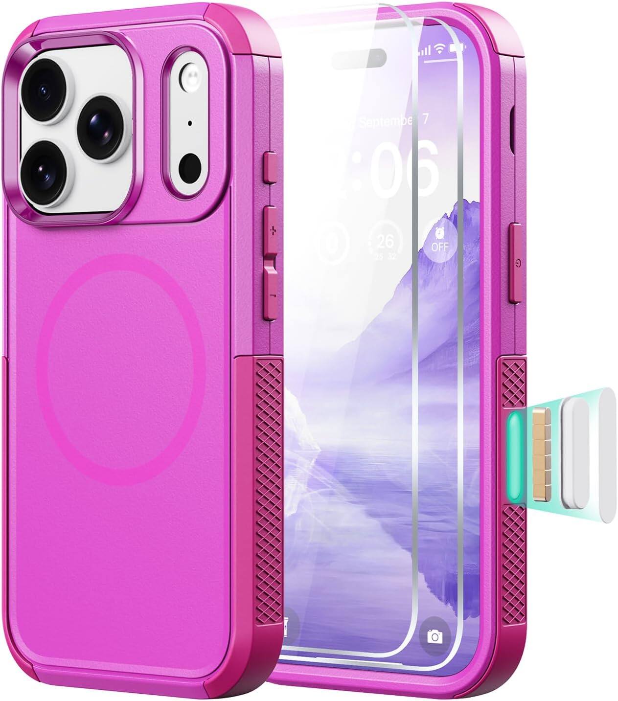 FINEAK iPhone 17 Pro Max MagSafe Case Heavy Duty Protection with Camera ...