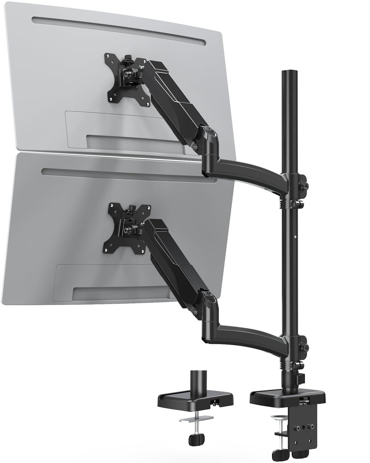 Cedar Assembly Vertical Dual Monitor Mount Holds 4.4 17.s Up To Stacked ...