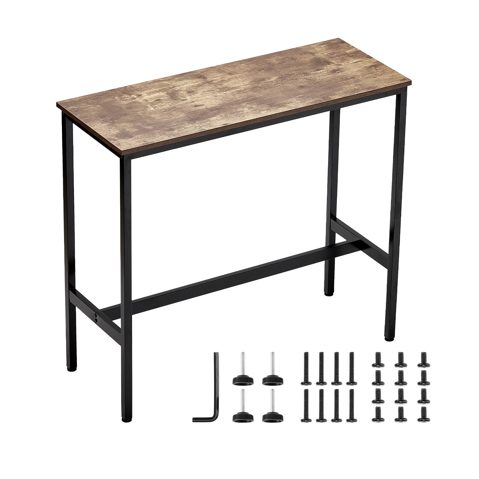 VEVOR Bar Table,Sturdy Metal Frame High Top Pub Table,Narrow Long ...