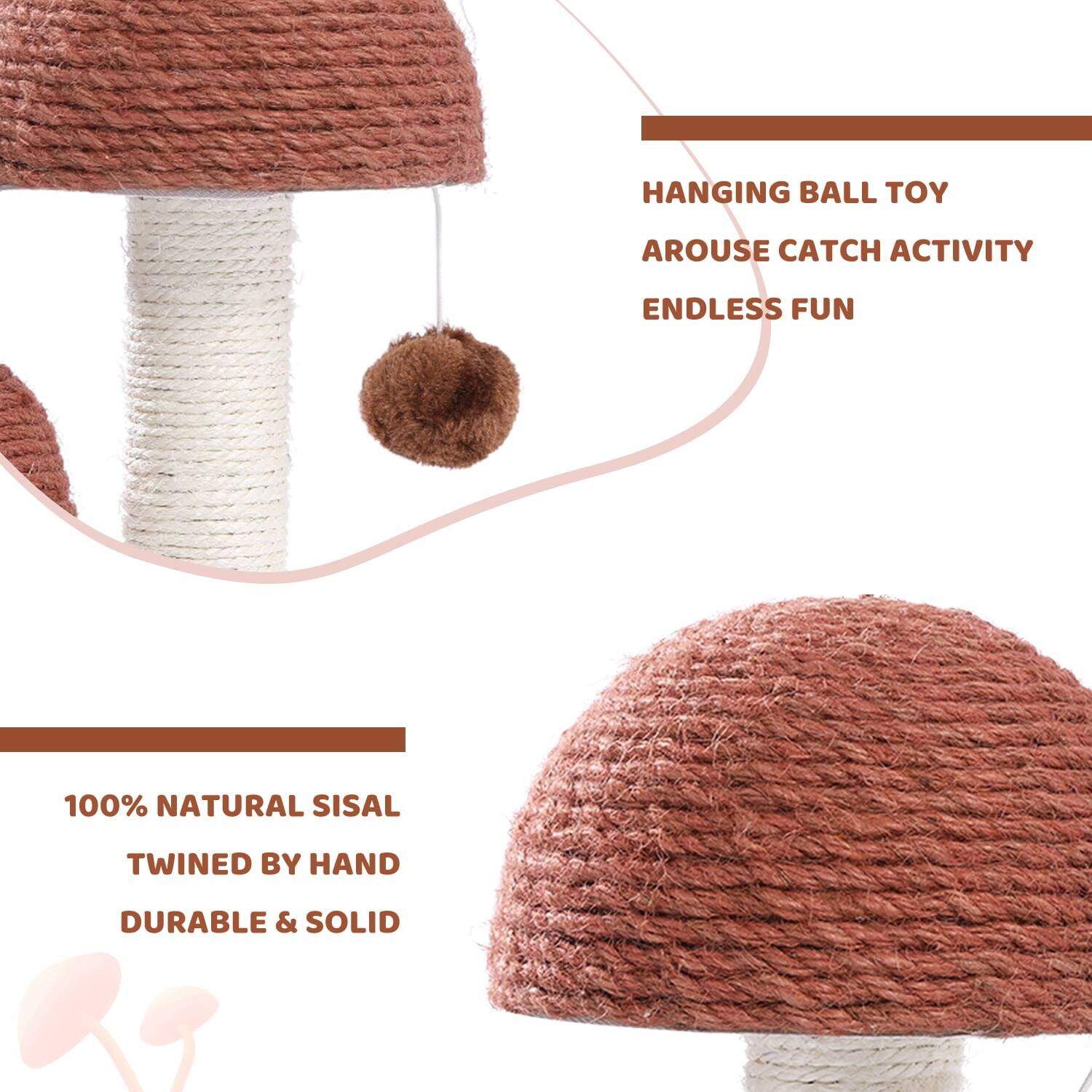 HANGING BALL TOY AROUSE CATCH ACTIVITY ENDLESS FUN 100% NATURAL SISAL ...