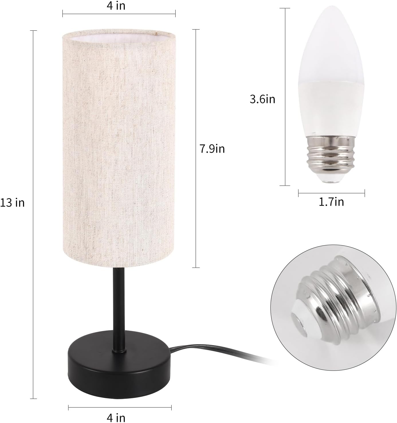 Stamp n Camp Table Lamps for Bedroom Bedside Lamps for Nightstand with ...