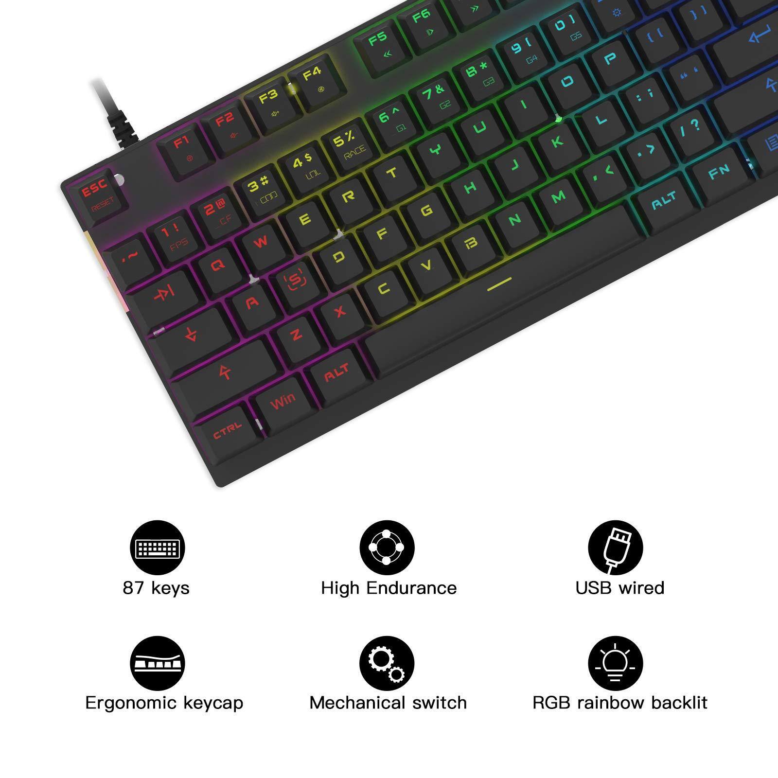 Cozy Serene Professional Gaming Mechanical Rgb Led Backlit Wired With Anti dust Proof Switches ...