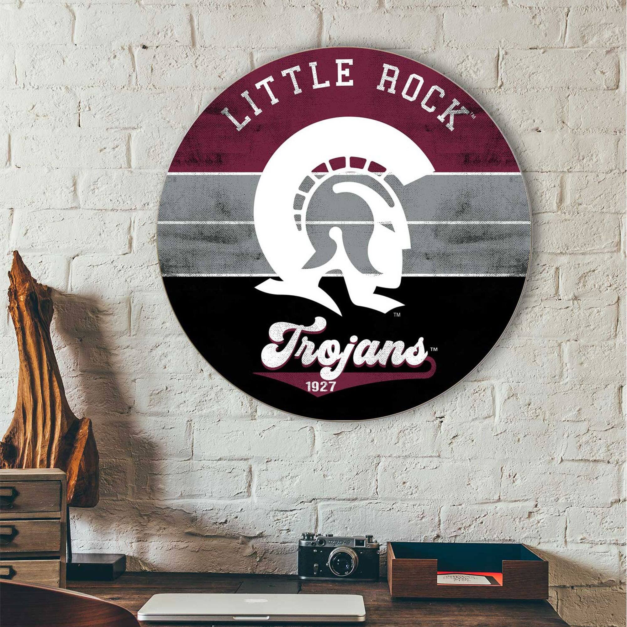 Jardine Arkansas Little Rock Trojans 20'' x 20'' Retro Logo Circle Sign ...