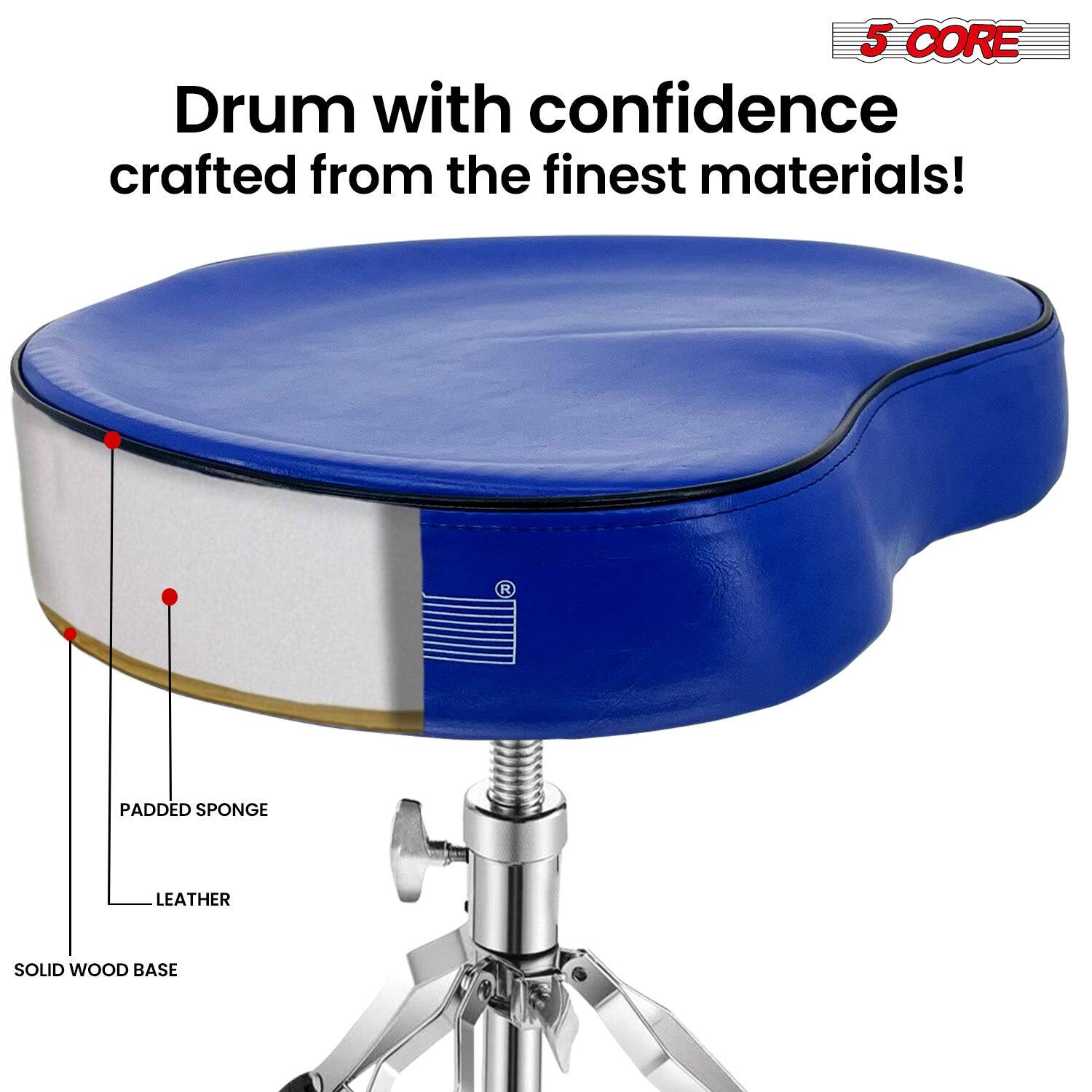 5 CORE Drum Throne 4" Padded Guitar Stool Drummer Chair Adjustable ...