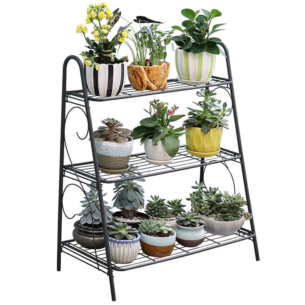 GARVEE - Plant Stand Indoor, 3 Tier Metal Outdoor Stand For Multiple ...
