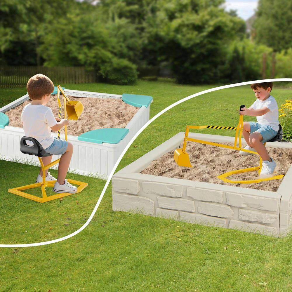 Resenkos Sandbox Toy Digger with 2 Handed Controls & Flexible Shovel ...