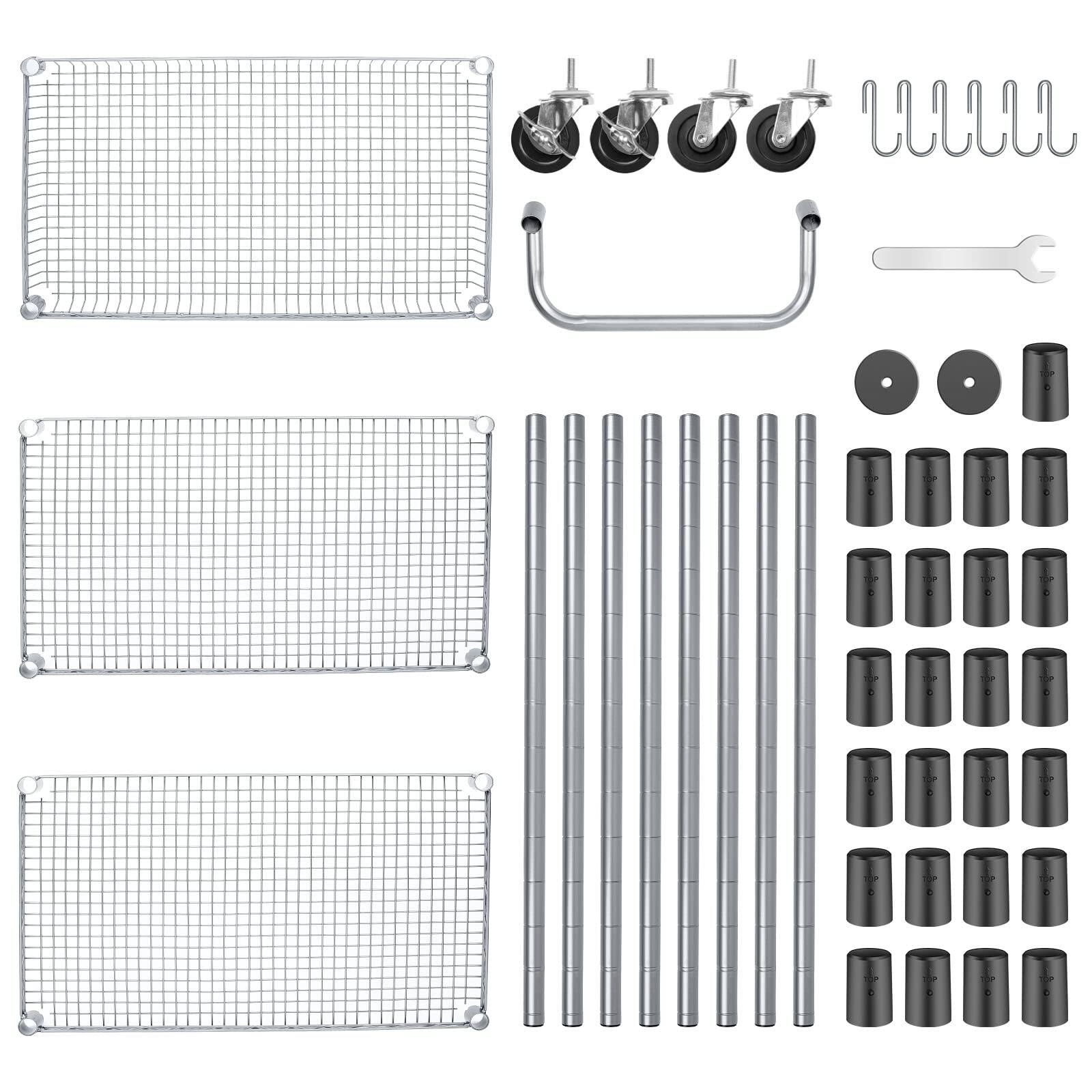 JETRANSPORT 990lbs Capacity Heavy Duty Rolling Utility Cart Carts With ...