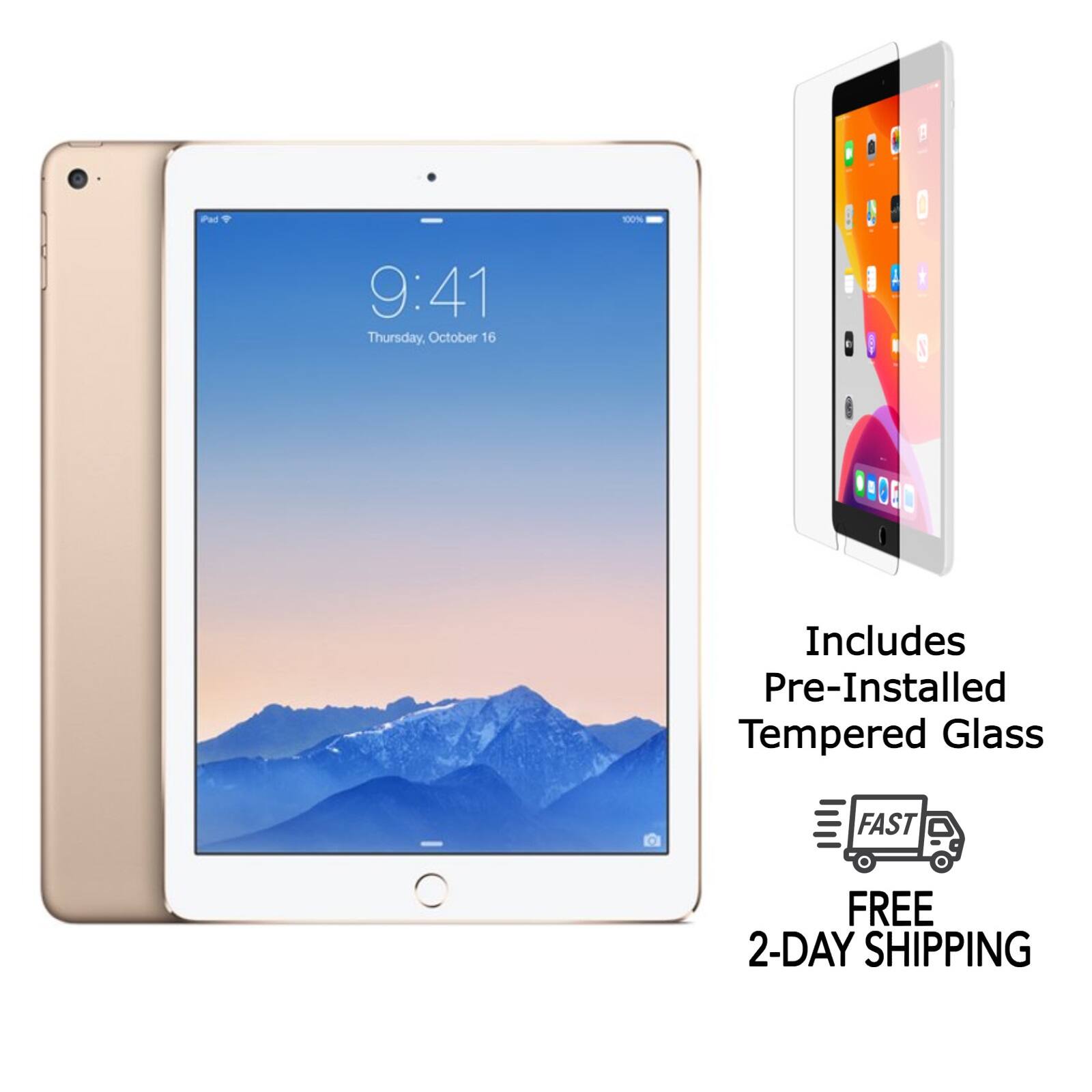 Apple Refurbished Excellent iPad Air 2 A1566 (WiFi) 32GB w/ Pre ...