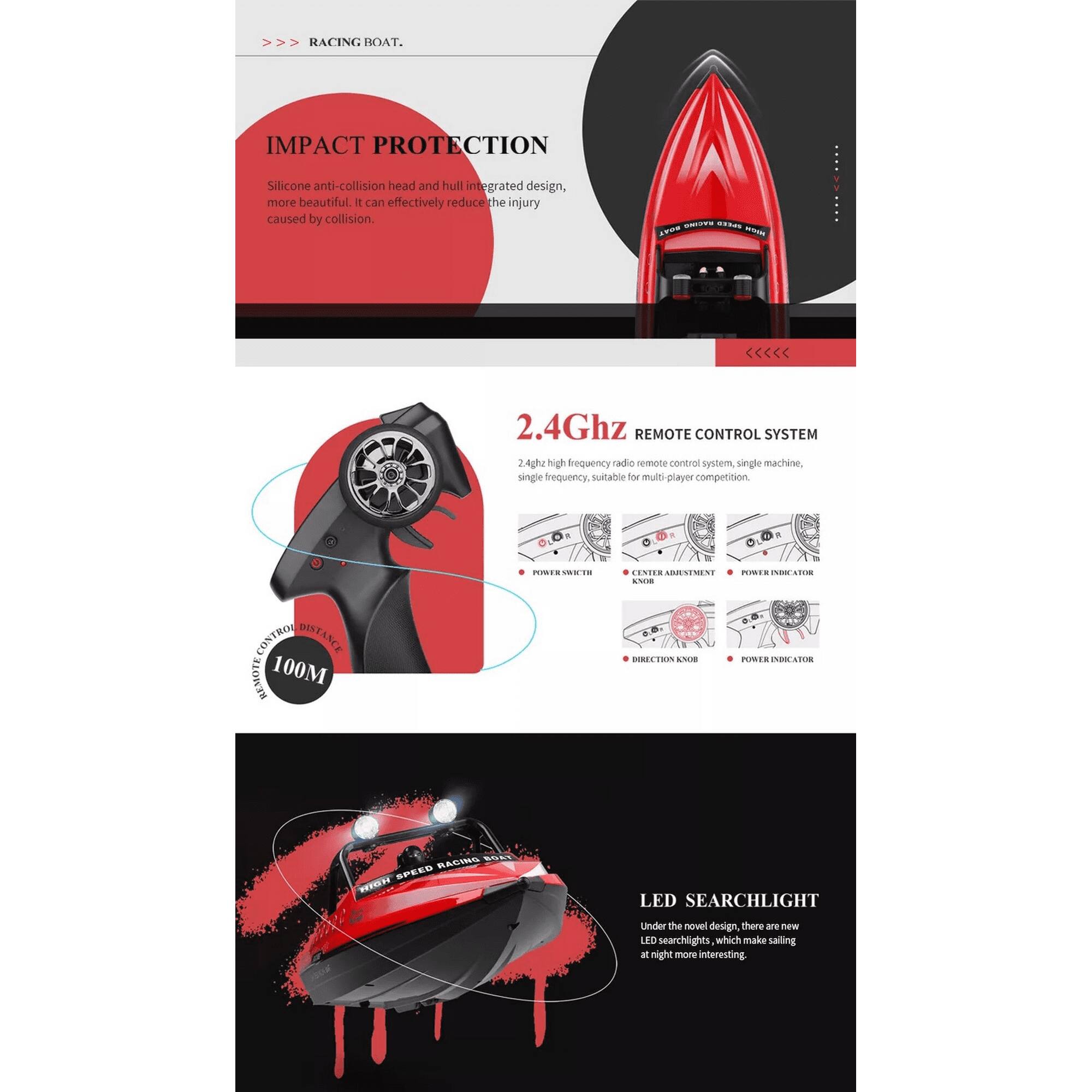 Topteng Wltoys WL917 2.4GHz RC Racing Boat 10MPH High Speed, Jet ...