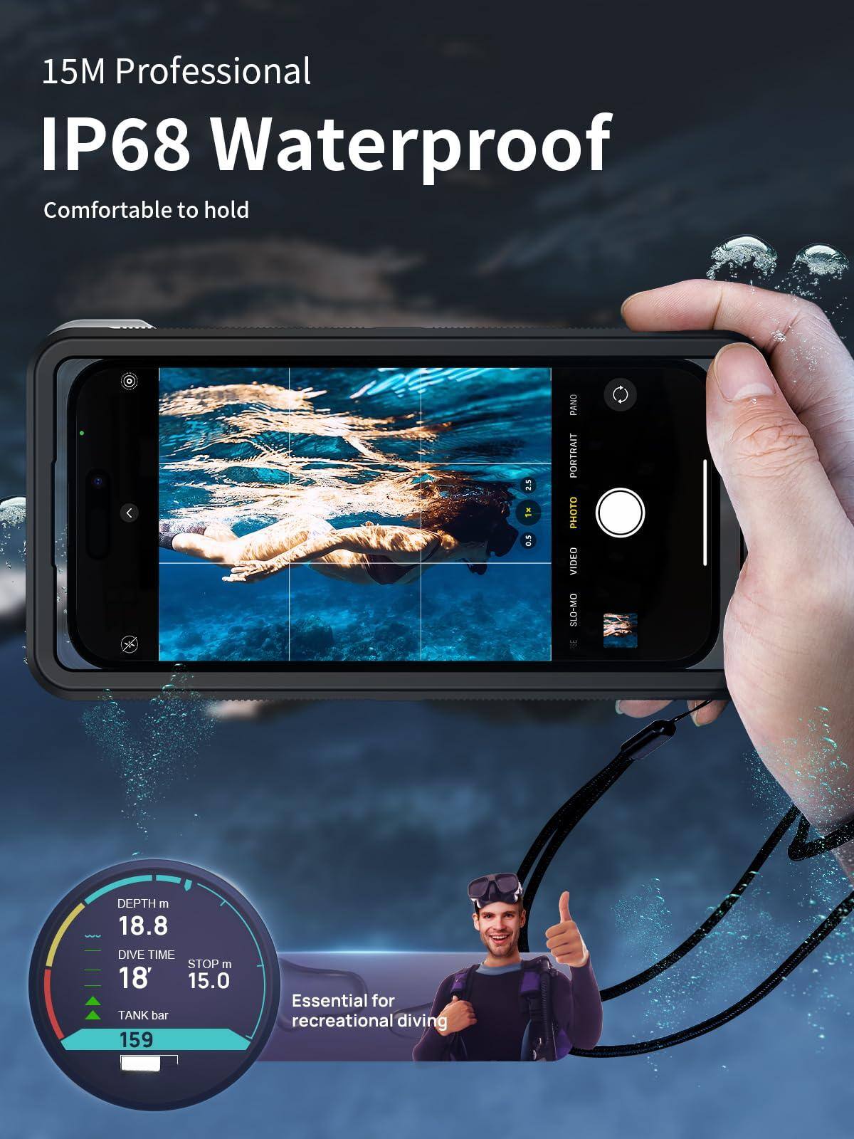METALTON Snorkeling Underwater Phone Case For Diving Ip68 Professional ...