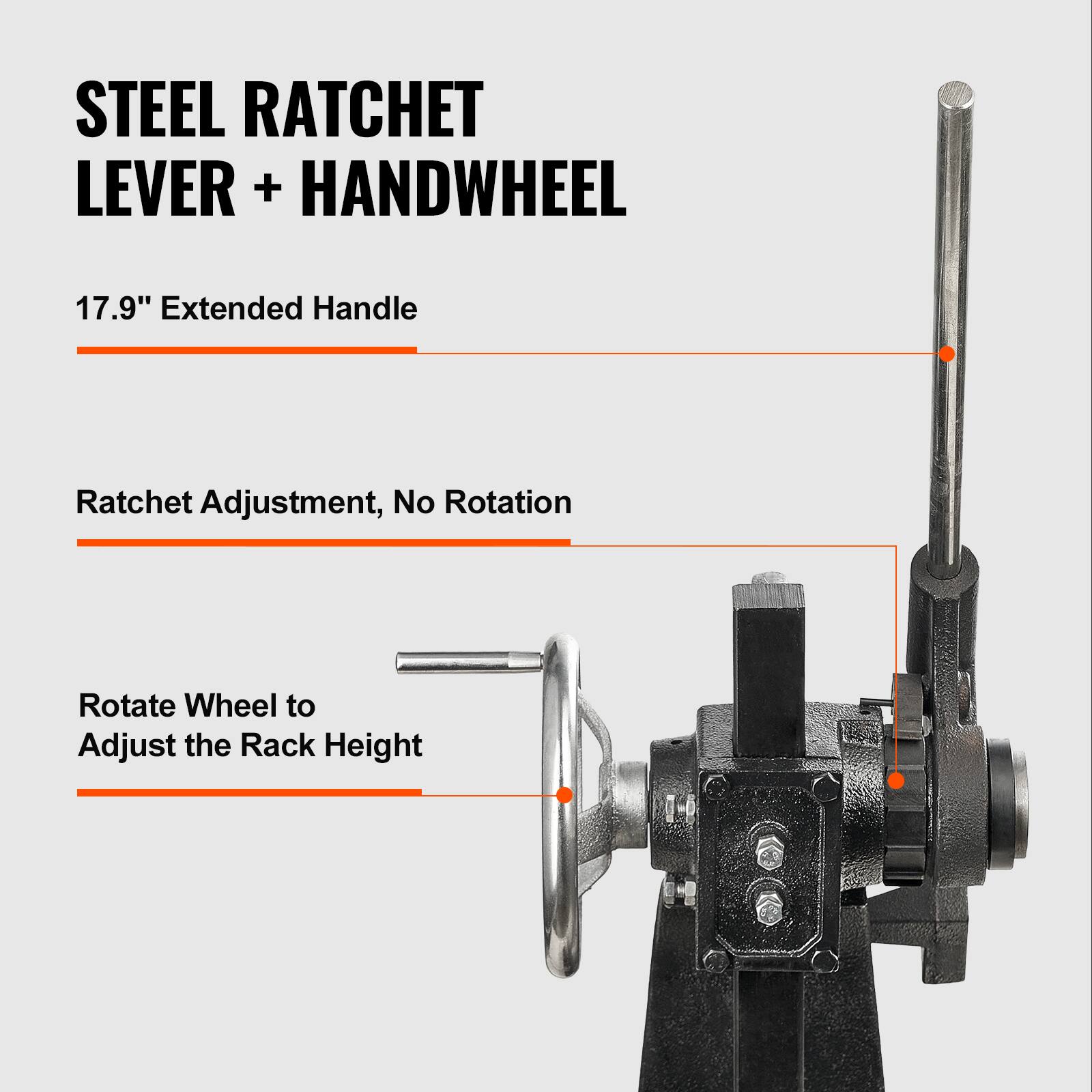 VEVOR Arbor Press, 3 Ton Ratchet Type Arbor Press, Ratchet Leverage ...