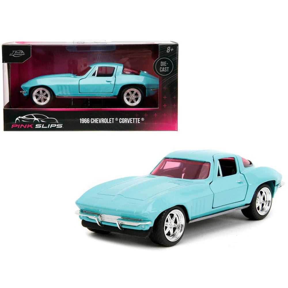 Jada 1966 Chevrolet Corvette Light Blue with Pink Tinted Windows "Pink Slips" Series 1/32 Light ...