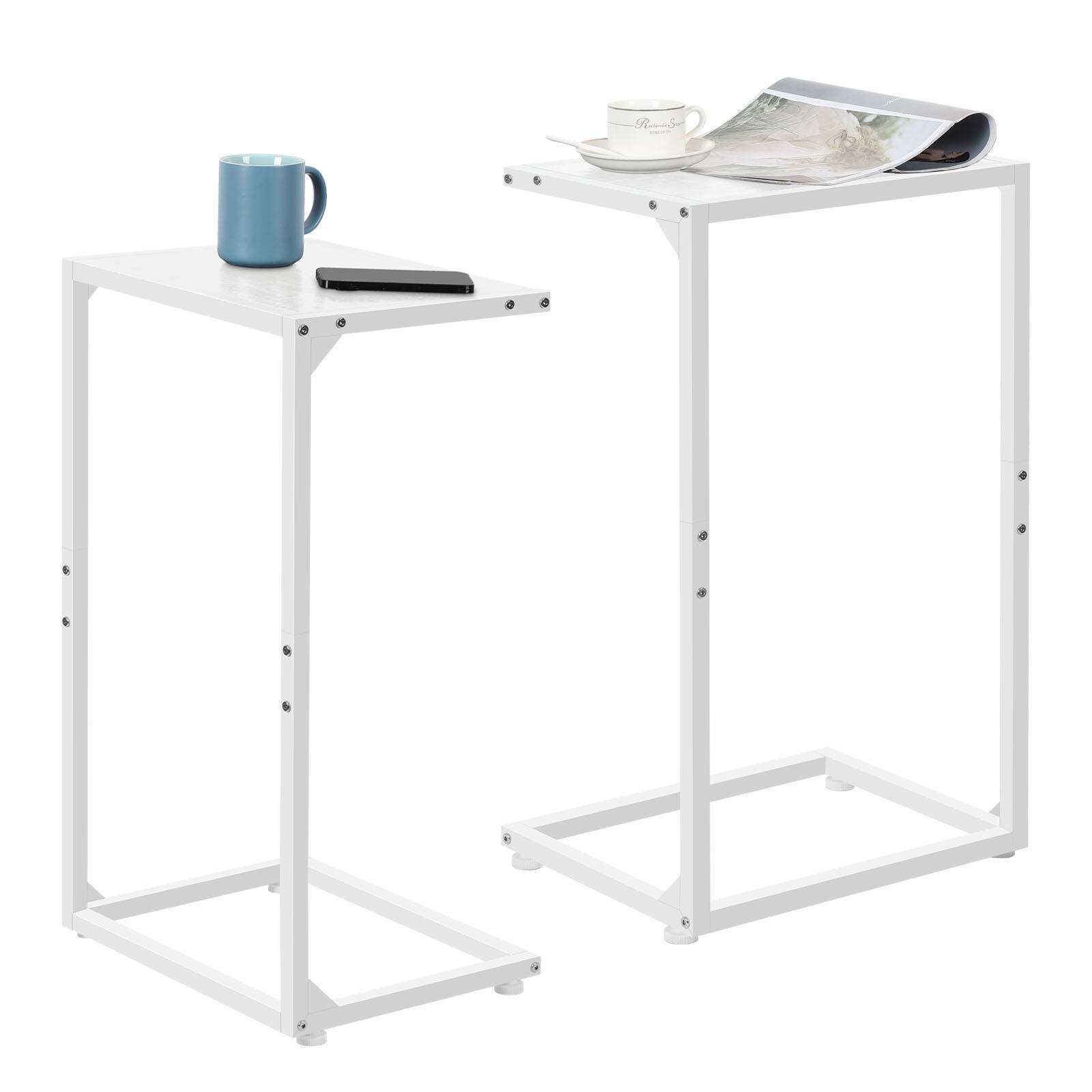 Oumilen C Shaped End Table Set of 2, Slim Side Table for Sofa and Bed ...