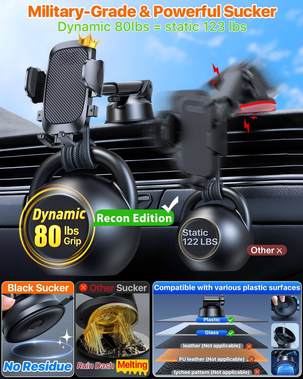 Stylel Star [true Military grade] Car Phone Holdersafety Certs & No Smell Cell Holder For Mount ...