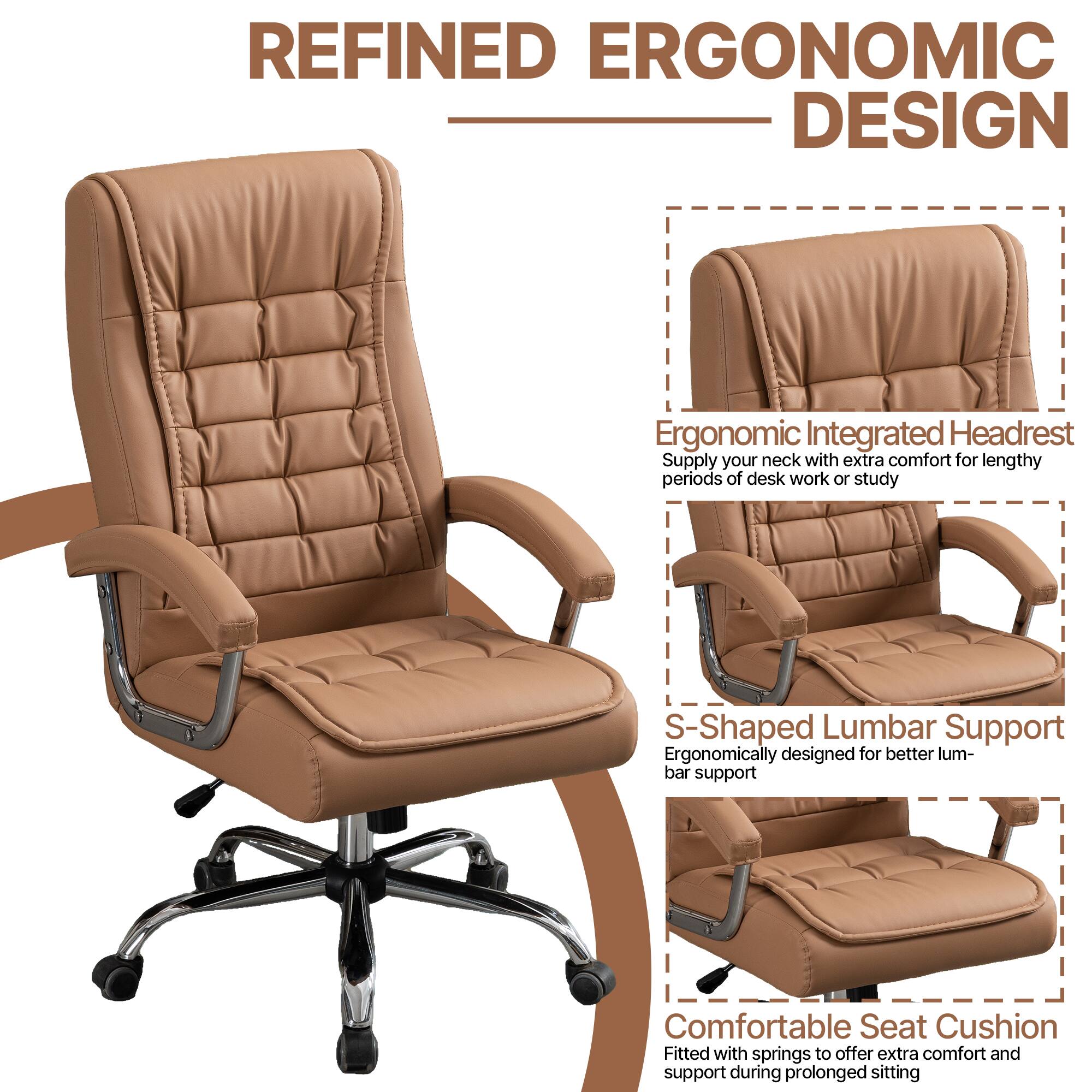 Forest'nSky Executive Office Chair High Back PU Leather Desk Chair with ...