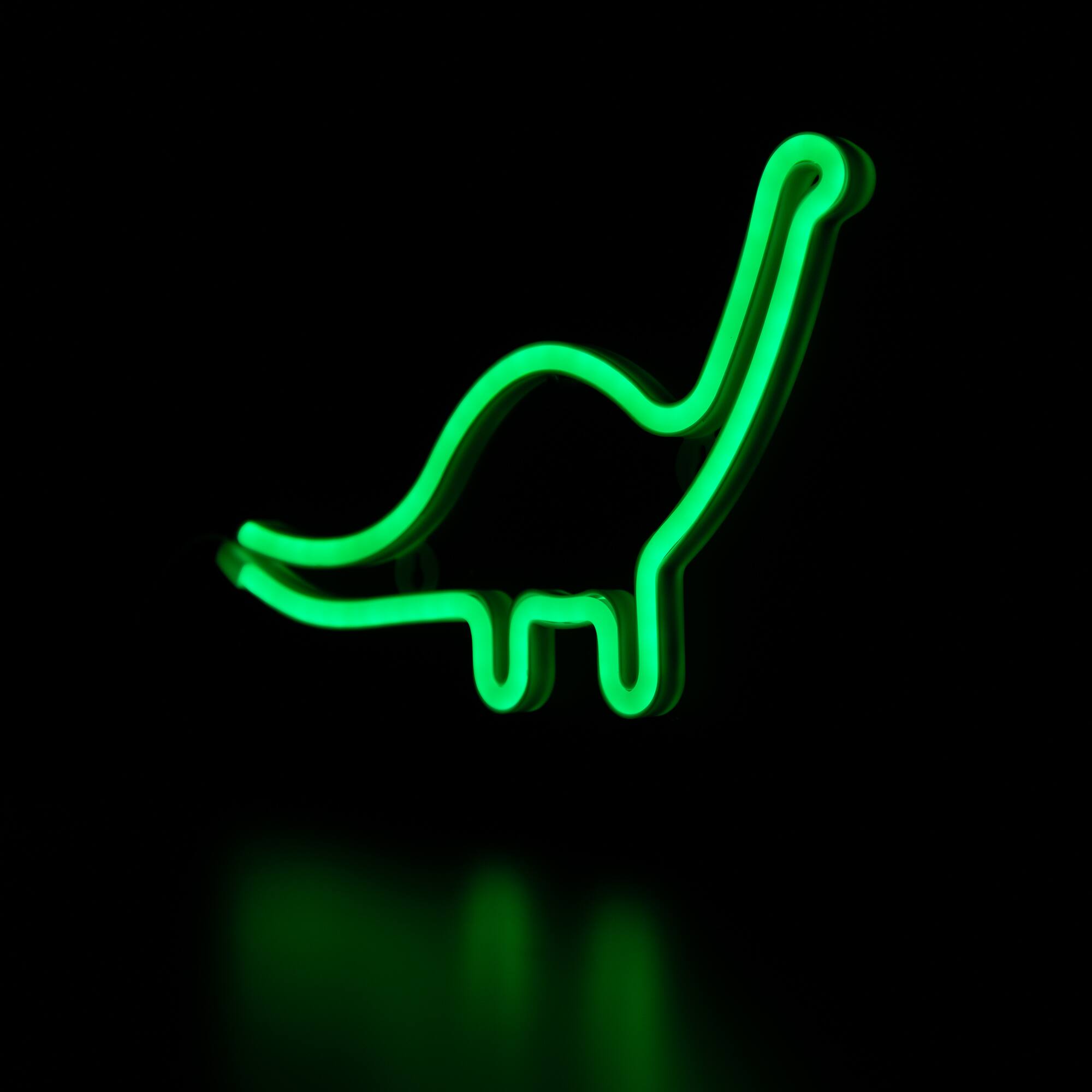 Northlight LED Brontosaurus Dinosaur Neon Lighted Wall Art 12" Green ...