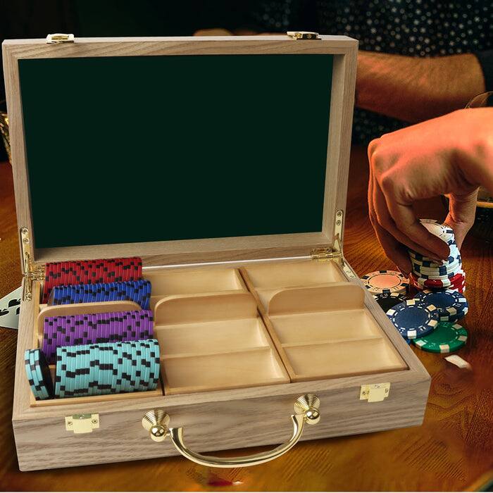 GSE Games & Sports Expert Poker Chips Carrier with 3 Wooden Poker Chip ...