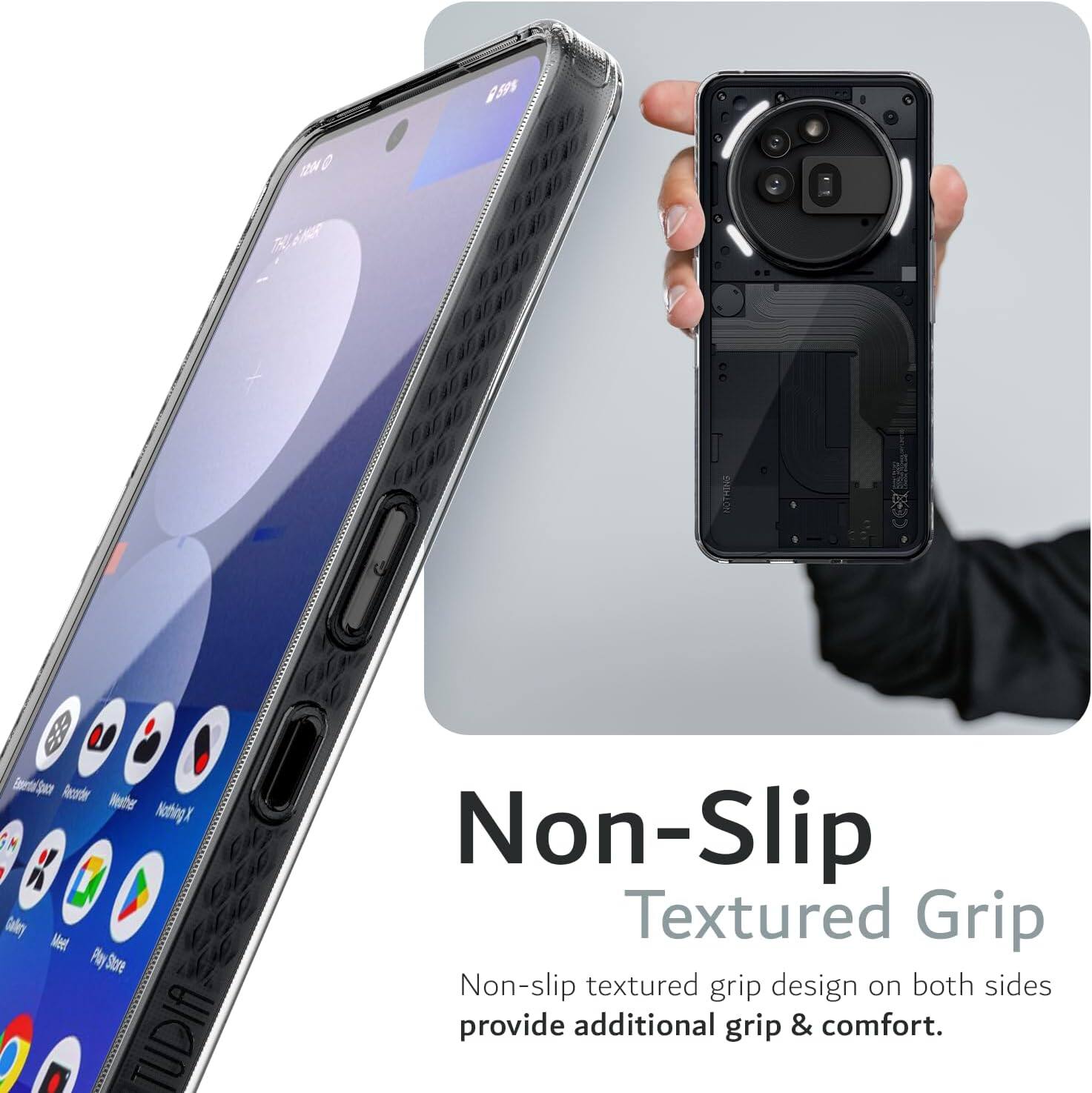 TUDIA Lucion for Nothing Phone 3a Pro Case Shockproof Anti Yellowing ...