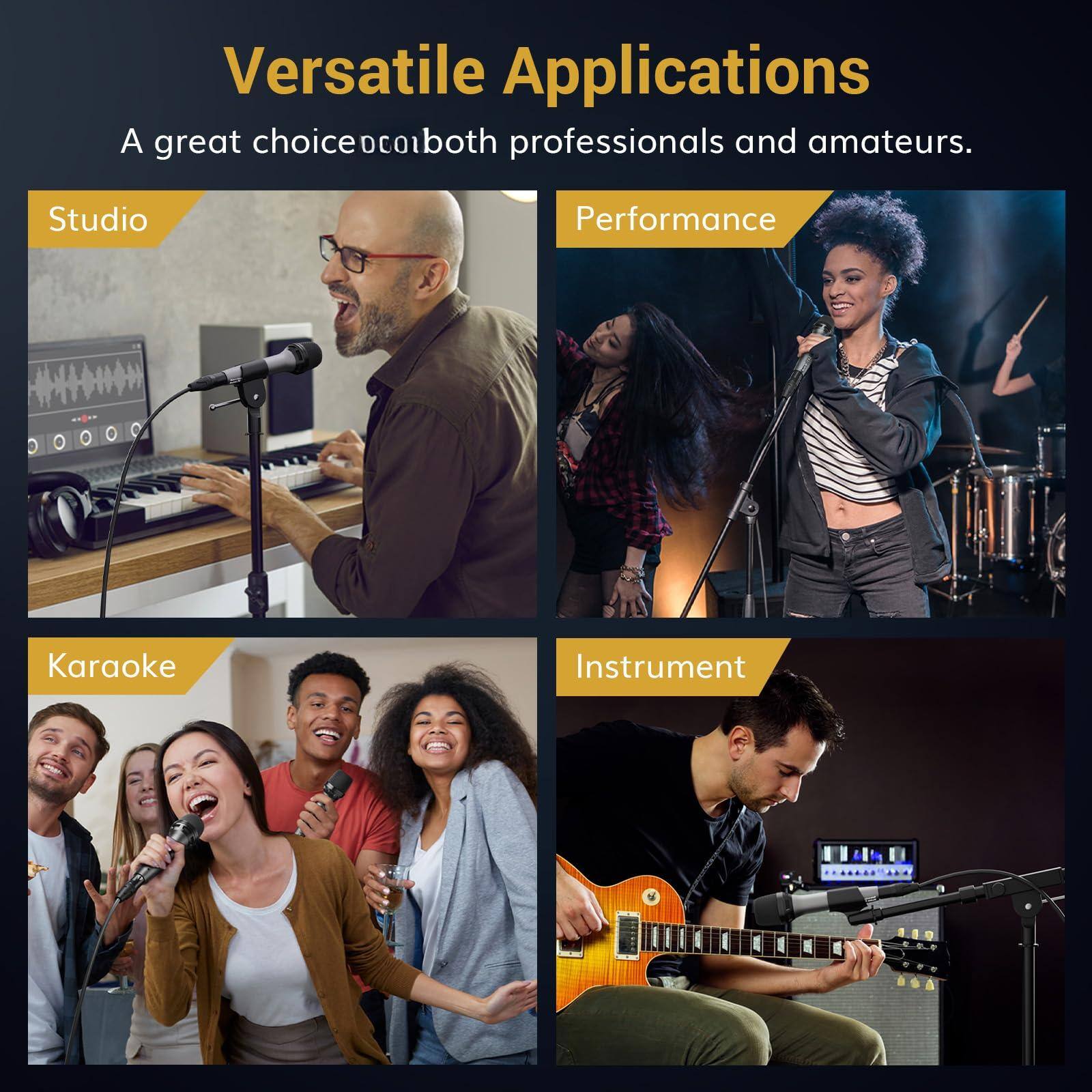 Dazzling Pops Professional Vocal Microphone For Singing Dynamic ...