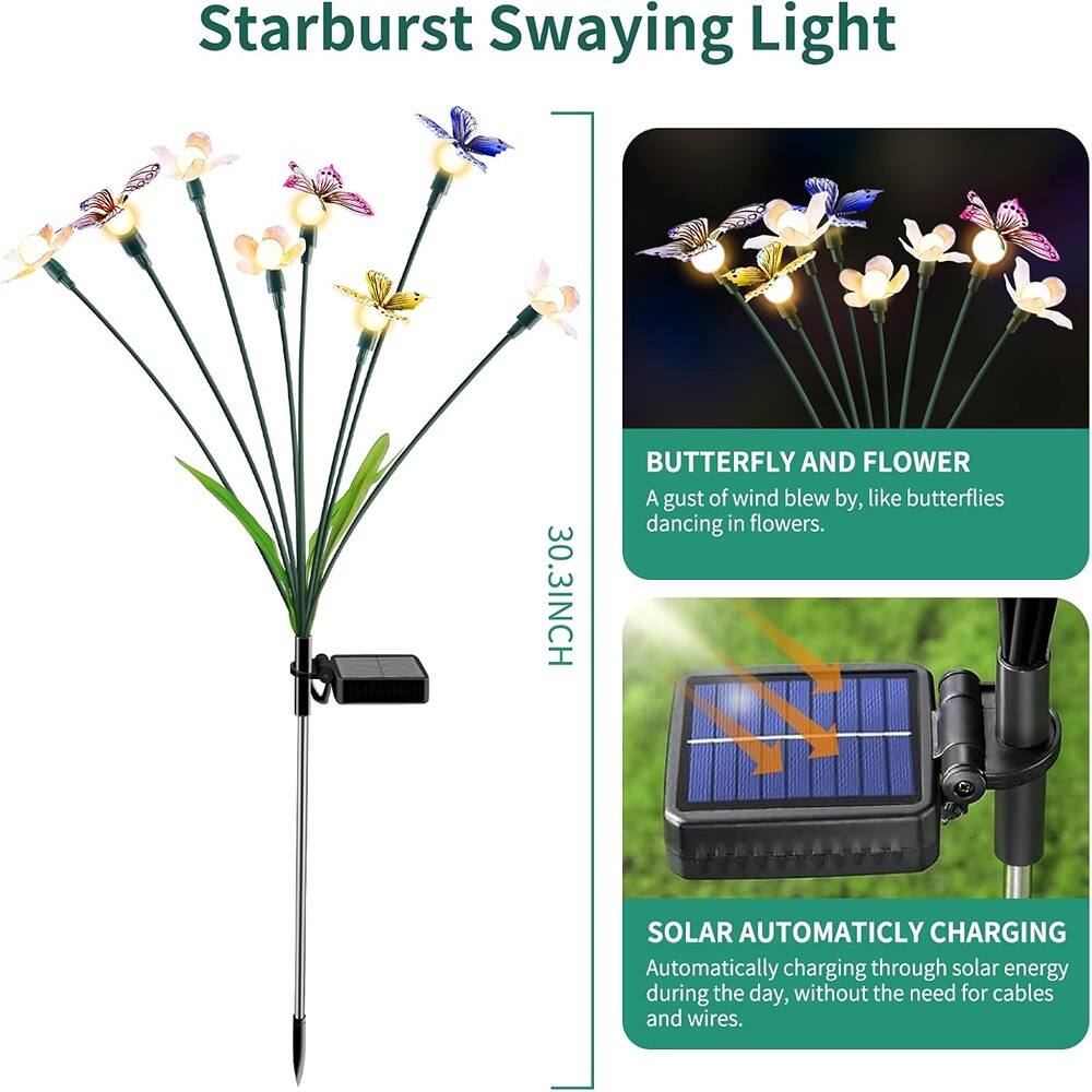 RTMB 4 packs of 32 LED outdoor solar powered garden lights with IP65 ...