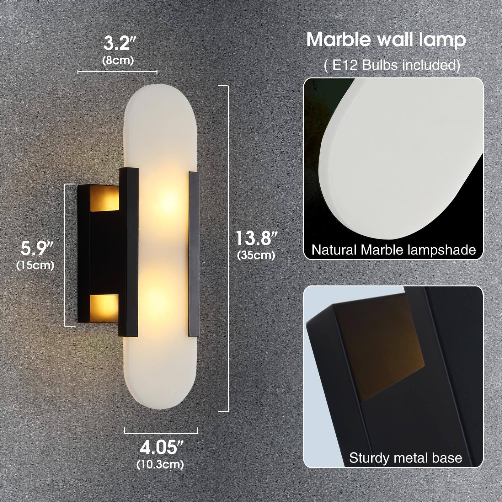 Reds Spade n Alabaster Wall Sconces Set Of Two Marble Lighting Lamp For ...