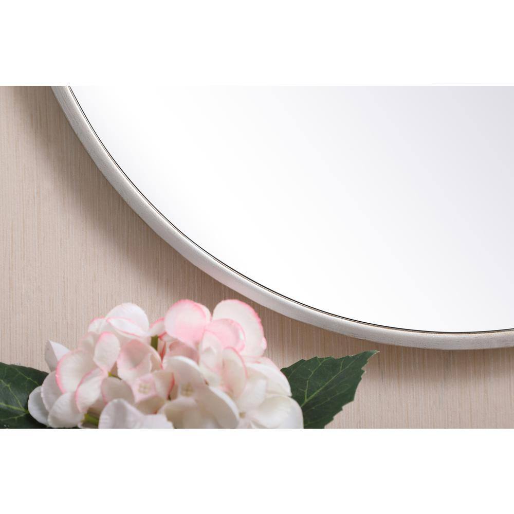 Elegant Decor Metal frame round mirror with decorative hook 18 inch in ...