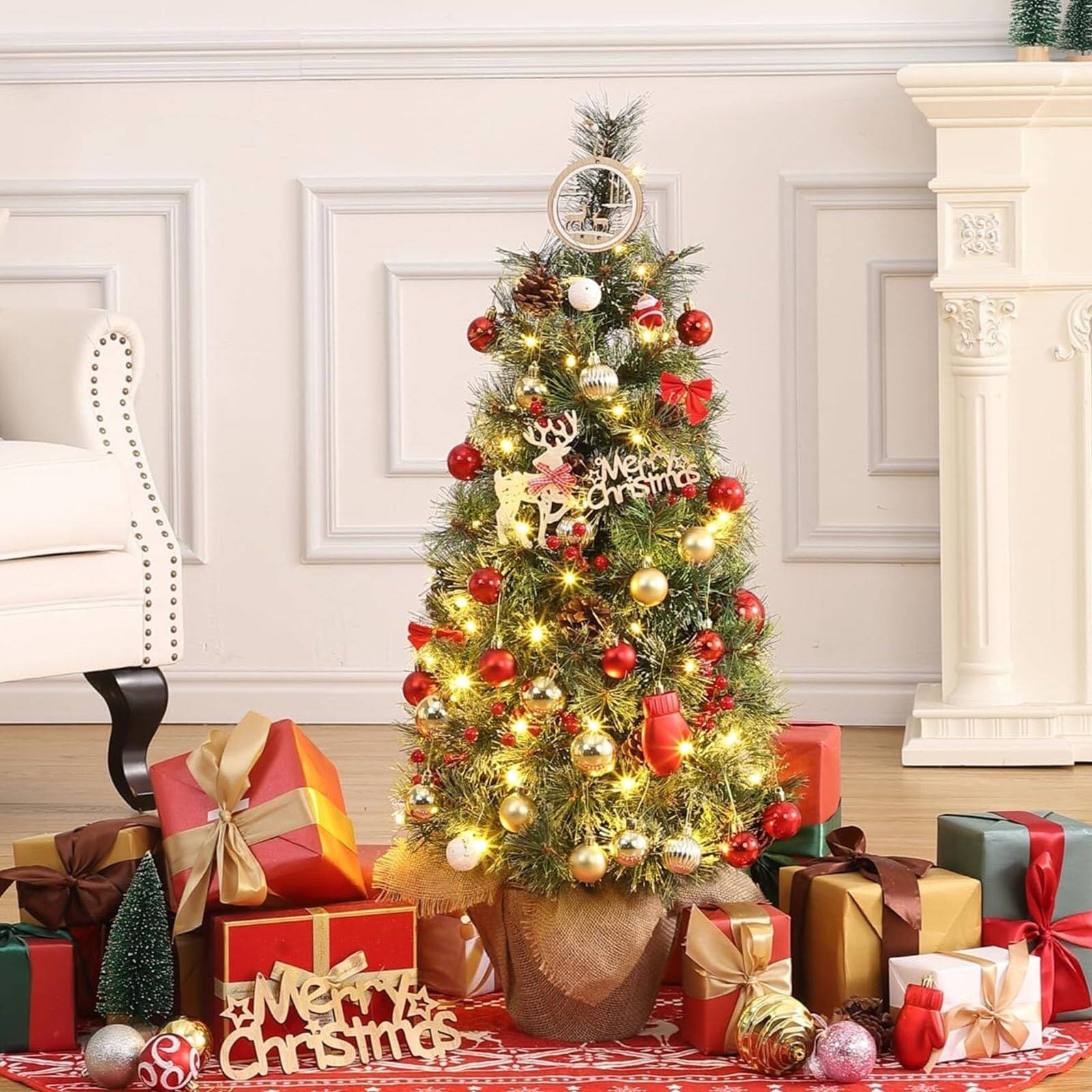 Acekool 3 Ft Christmas Tree, Small Christmas Tree, Table Top Xmas Tree ...