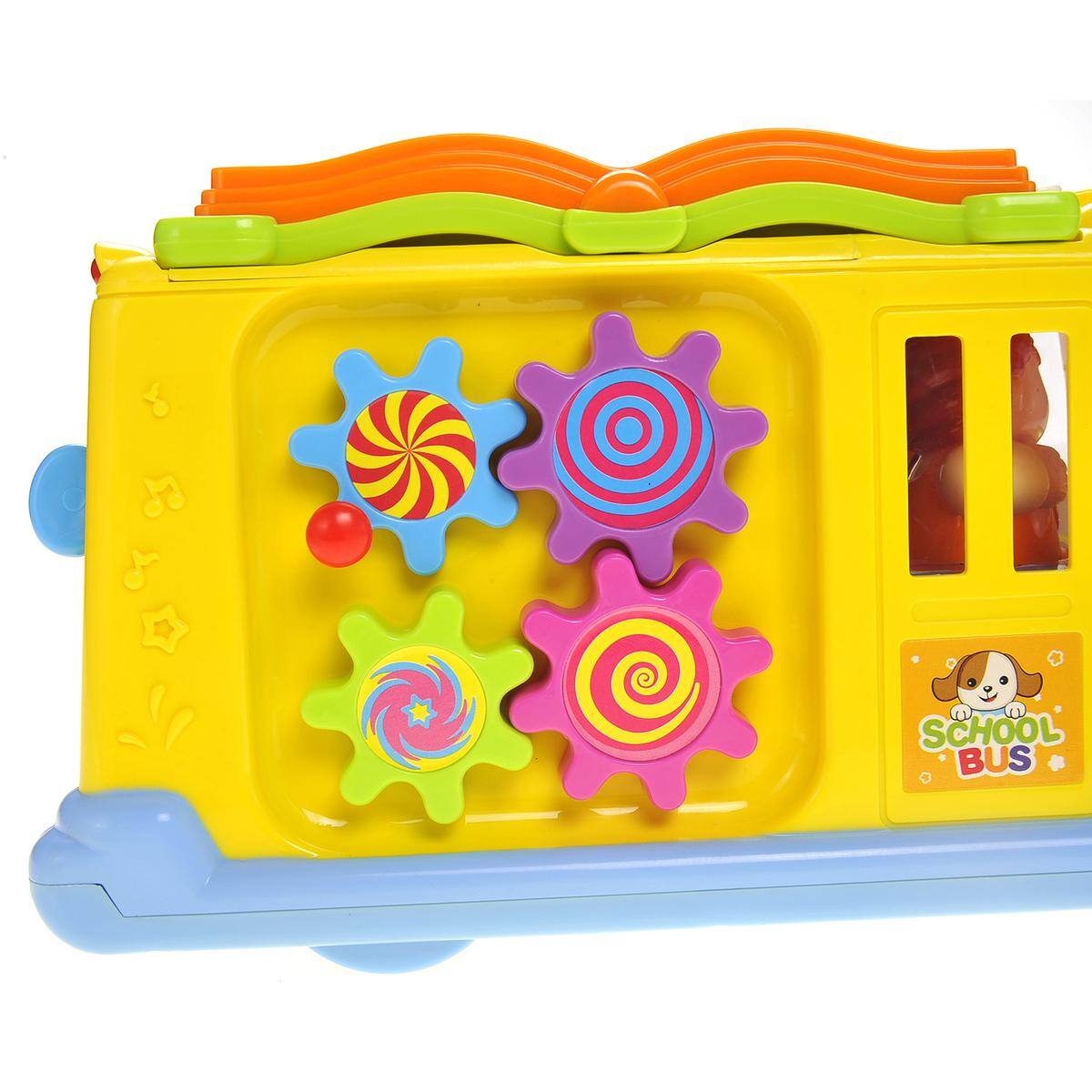 JuzToys Kids Toys Cars School Bus Toy with Lights and Animal Sounds ...