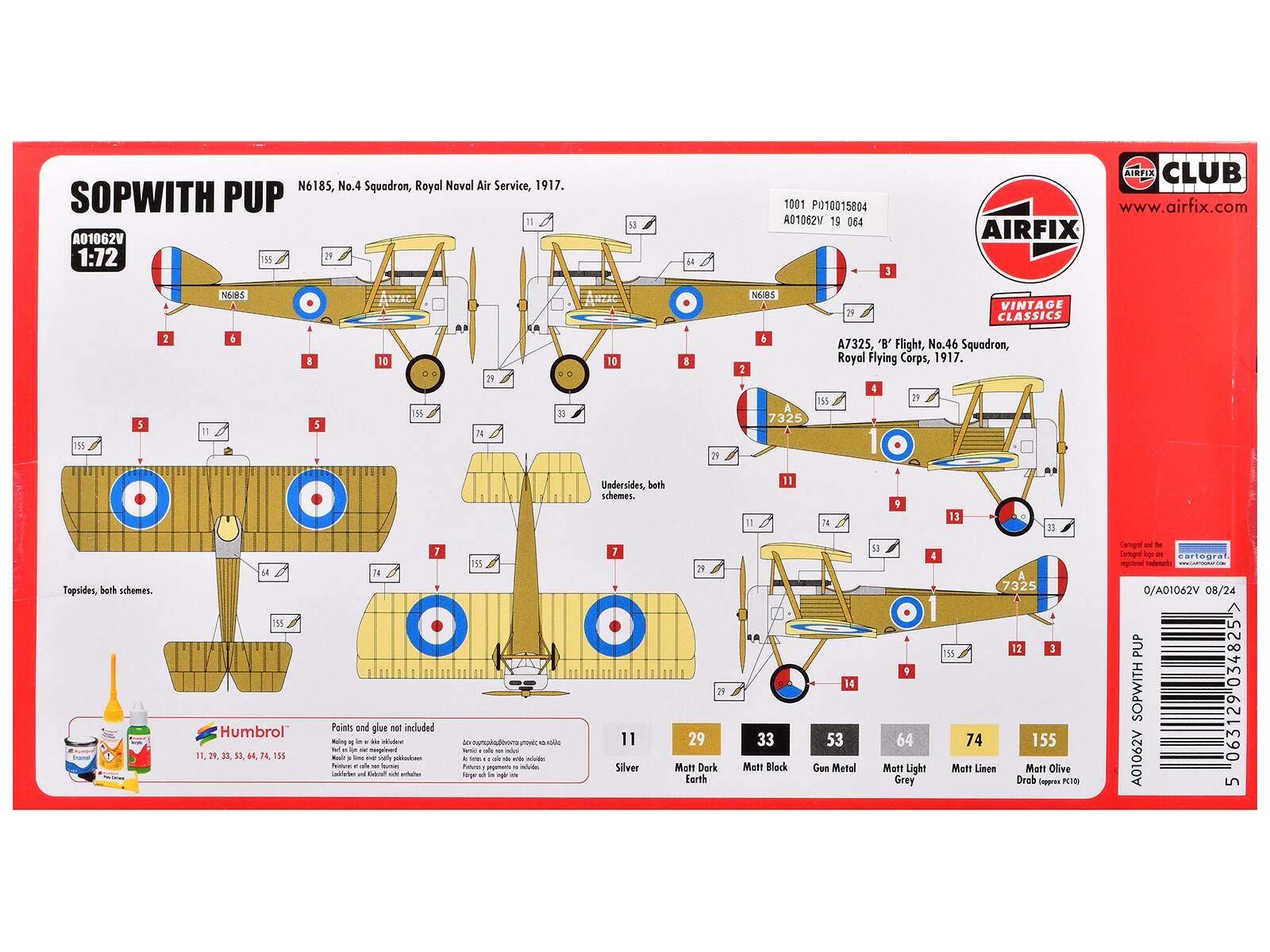 Level 1 Model Kit Sopwith Pup Fighter Aircraft 1/72 Plastic Model Kit ...