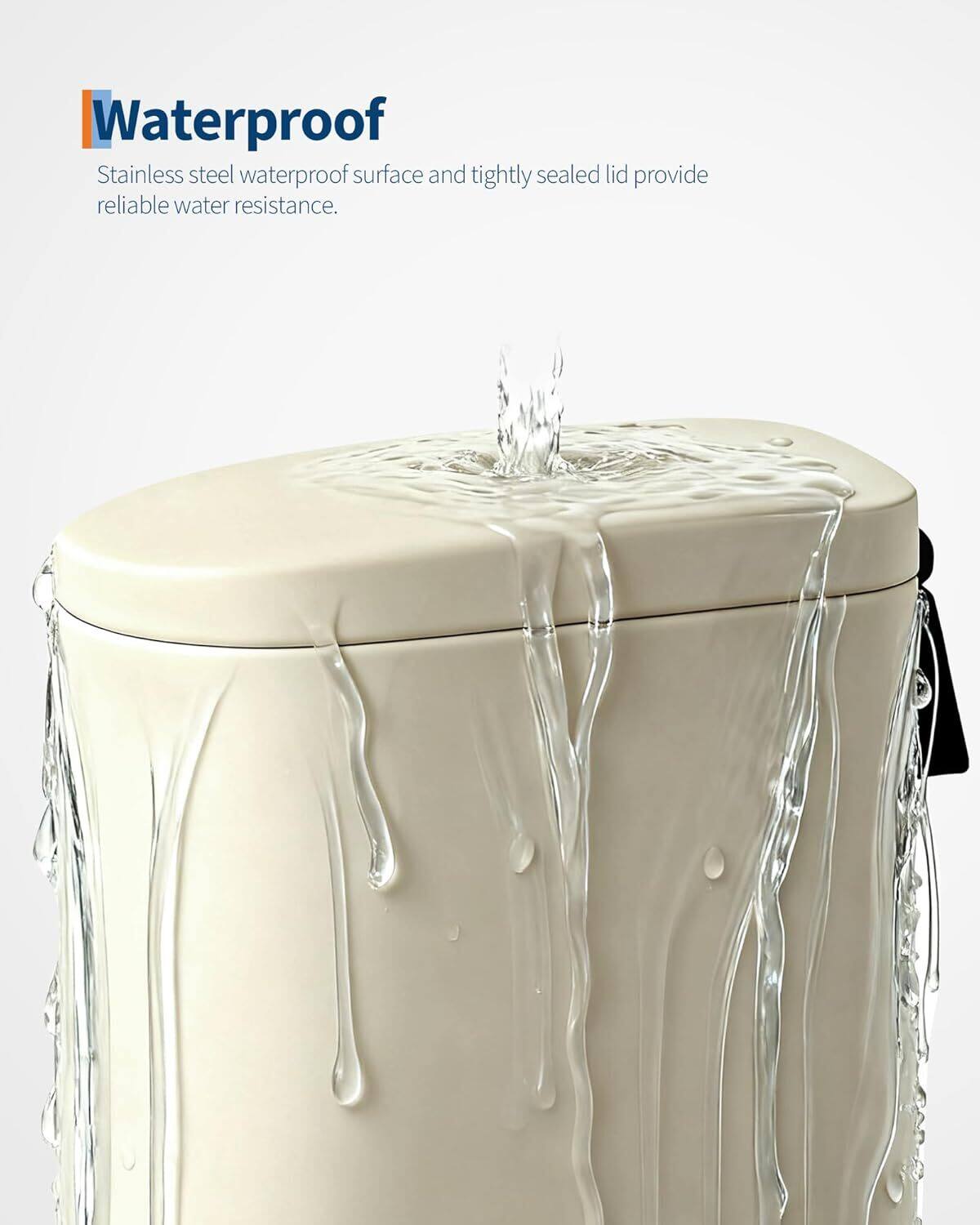 Qeetex 2.6 Gallon Stainless Steel Slim Trash Can, Step on Garbage Bin ...