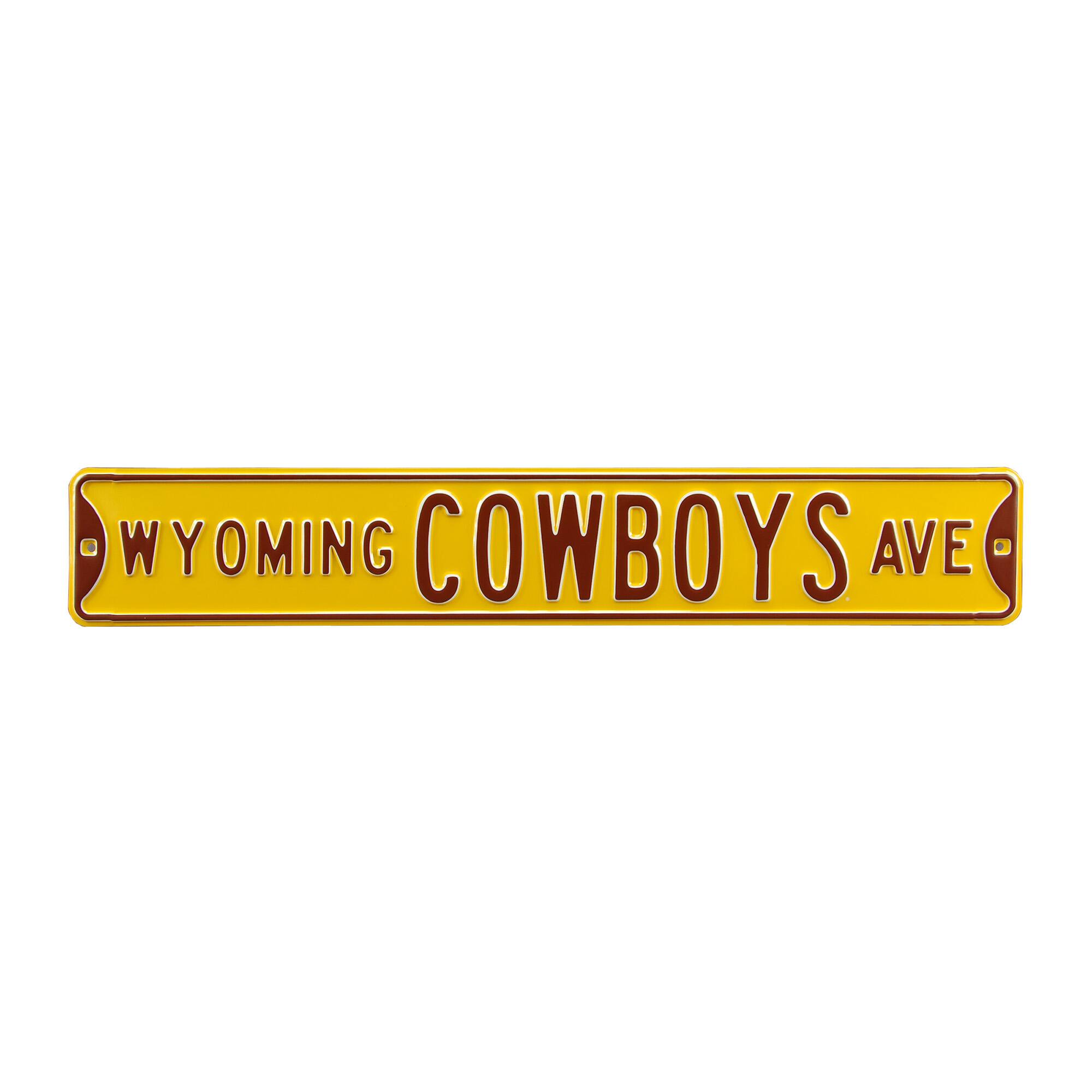 Authentic Street Signs Wyoming Cowboys 6" x 36" College Ave Street Sign ...