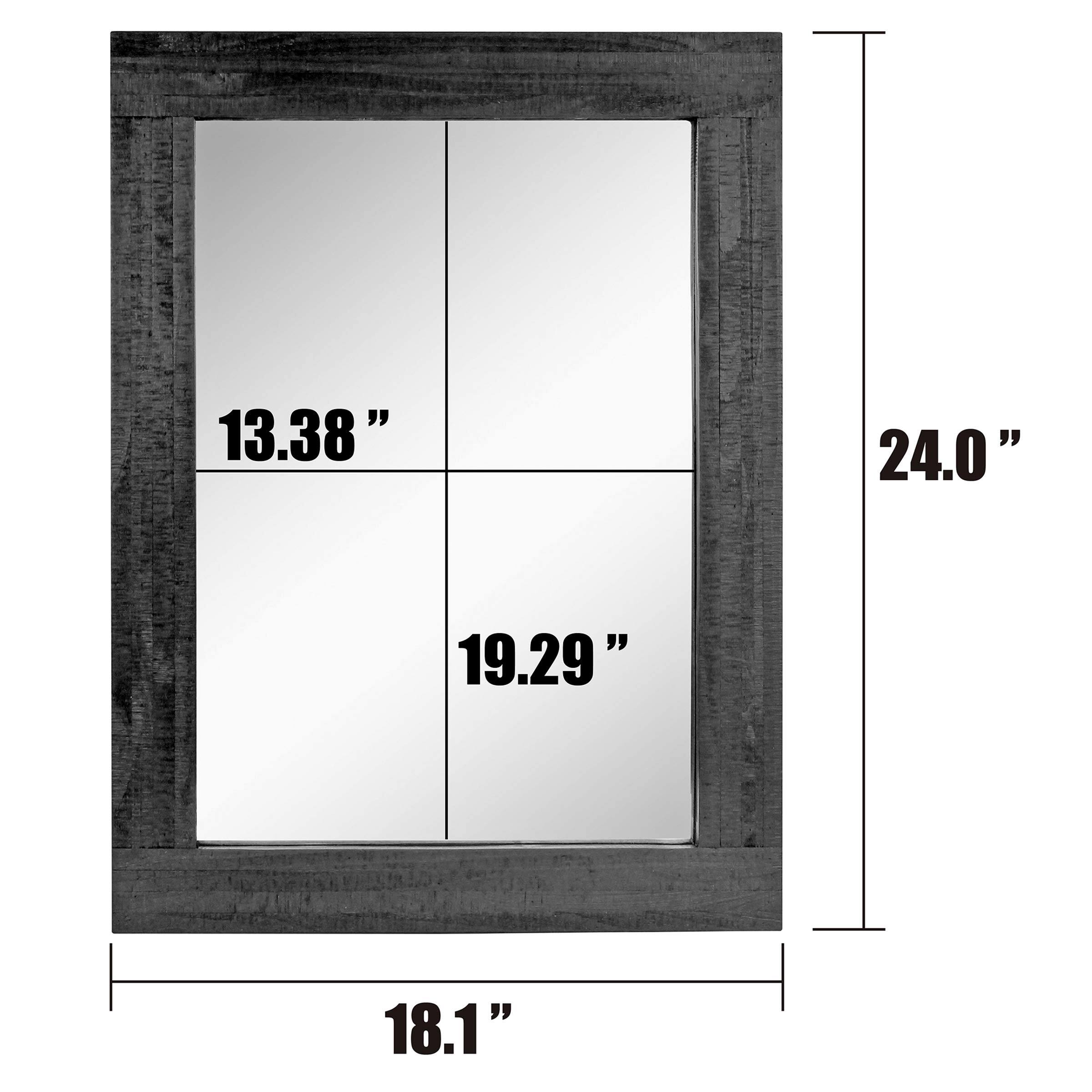 Cedar Assembly 24" X 18" Rectangle Wood Frame Wall Mirror With Attached Hanging Brackets ...
