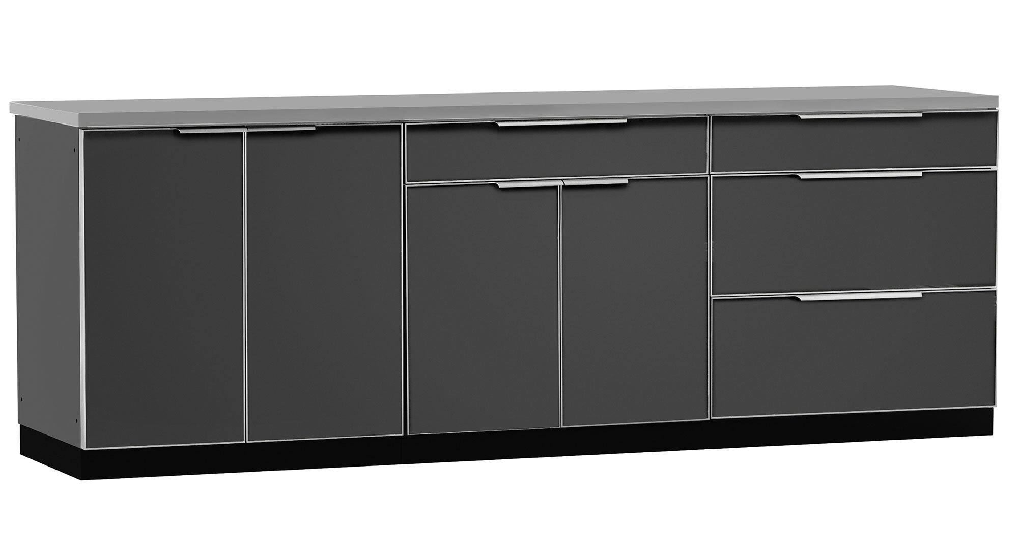 NewAge Products Outdoor Kitchen 4 Piece Cabinet Set with Covers Slate ...