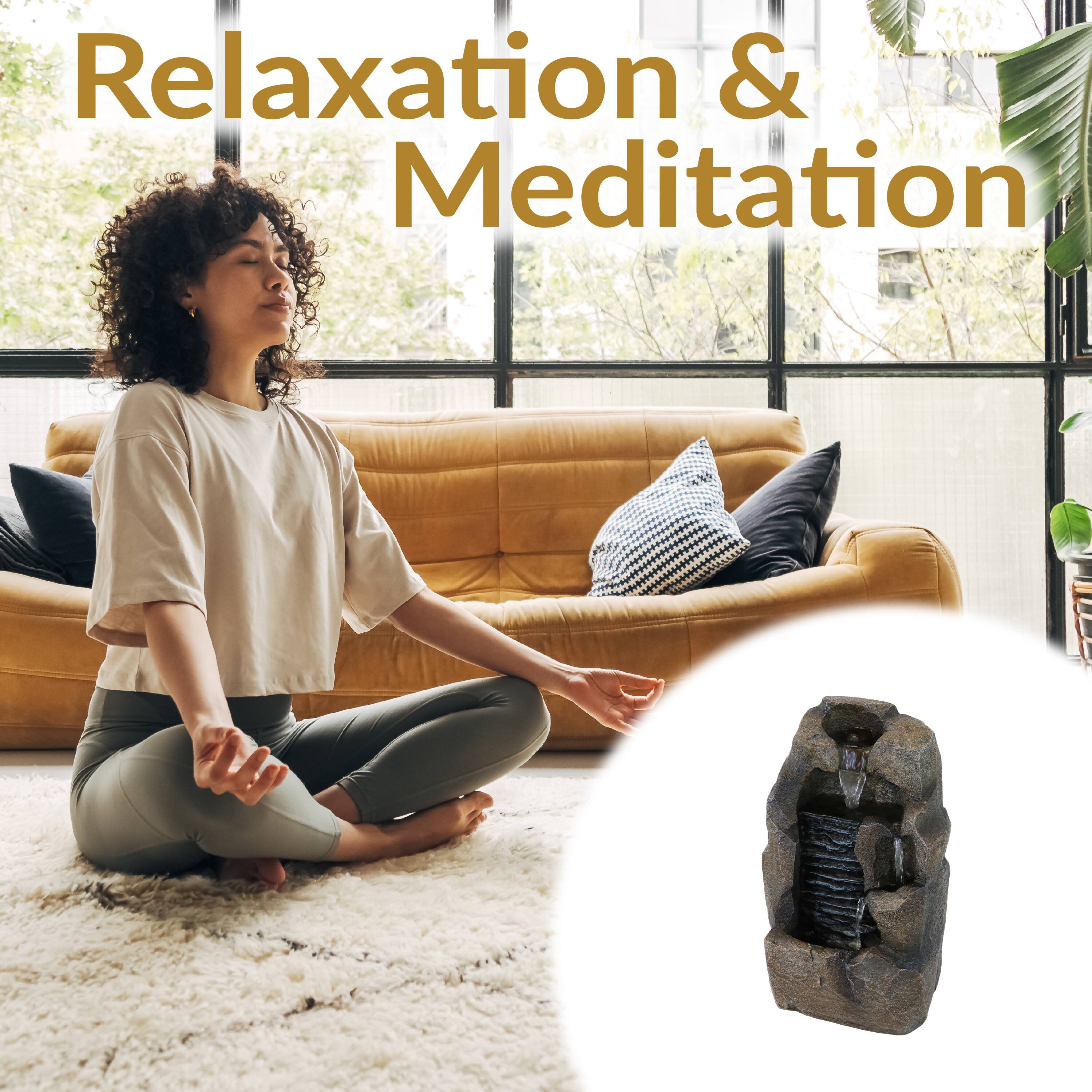 Sunnydaze Stony Rock Waterfall Resin Indoor Tabletop Water Fountain 11 ...